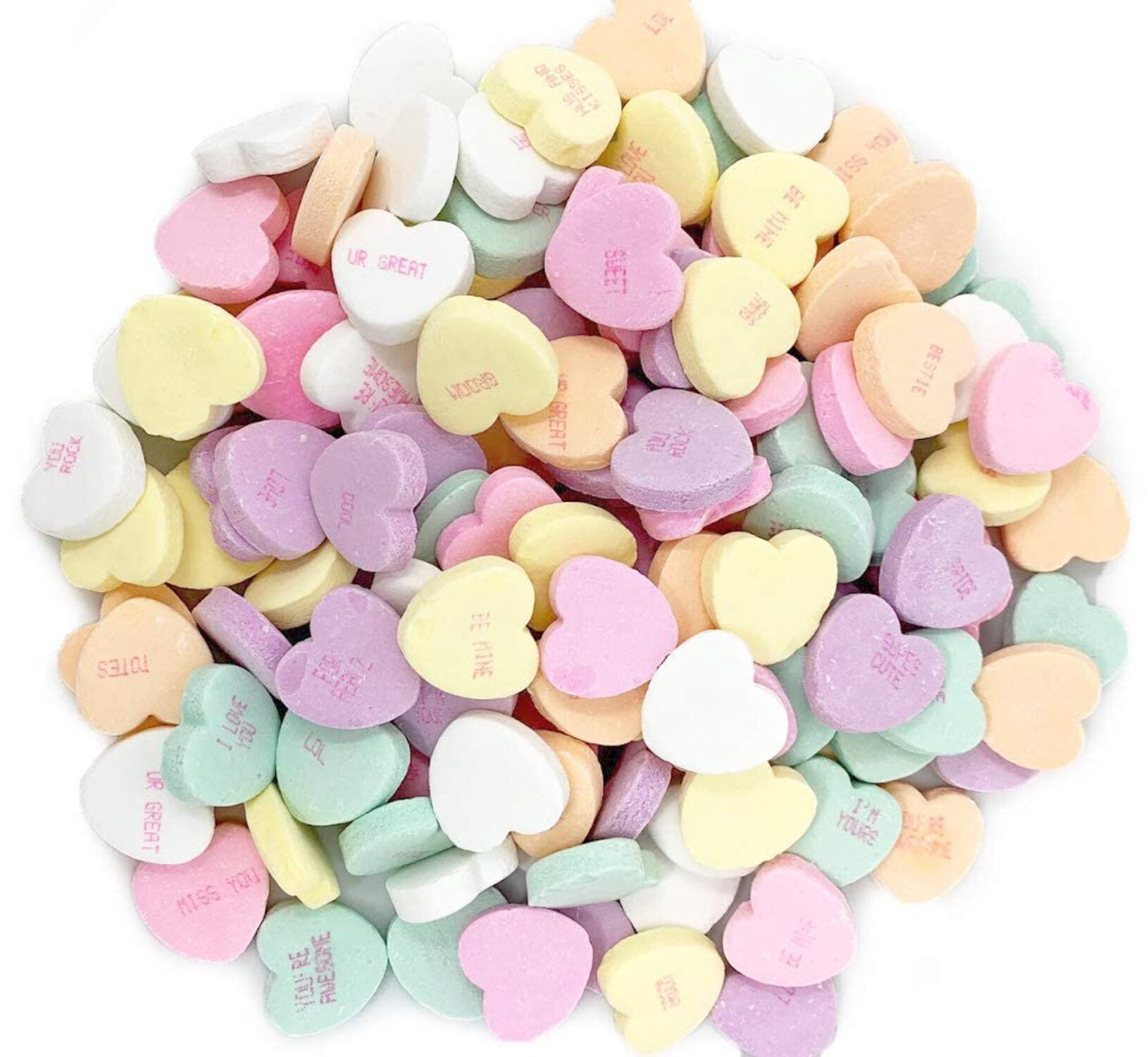 (5 Pounds) Conversation Hearts – Pastel Heart-Shaped Candy with ...