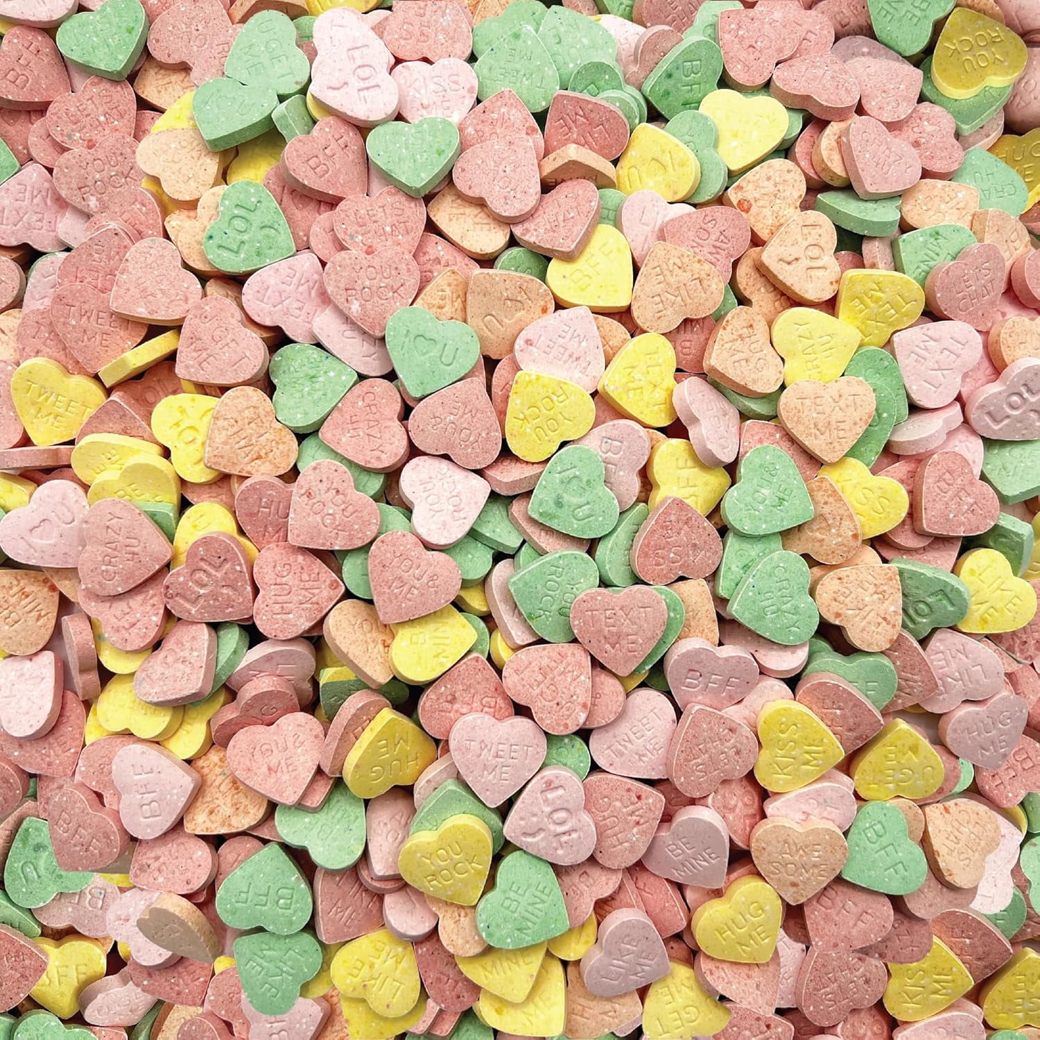 Conversation Hearts Hard Candy, Bulk Pack 2 Pounds, Fruity Flavors ...