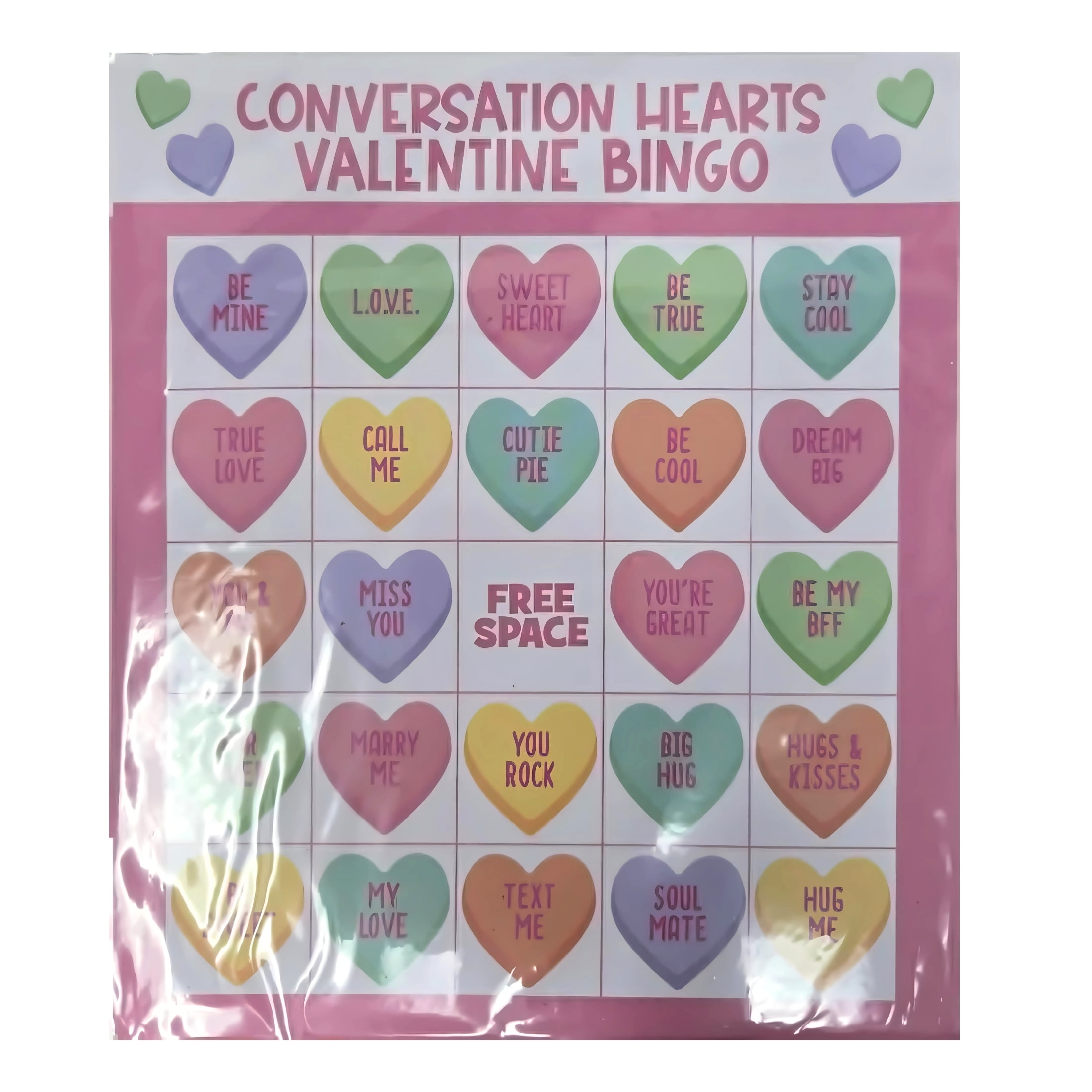 Conversation Hearts Valentine's Day Bingo Cards 20 Pieces for Women Men ...