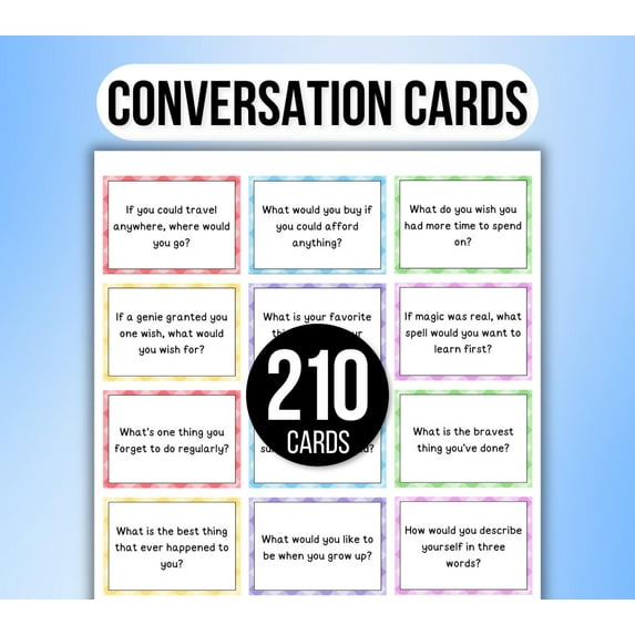 Conversation Starter Cards Fun Icebreaker Game for Road Trip Dinner or ...