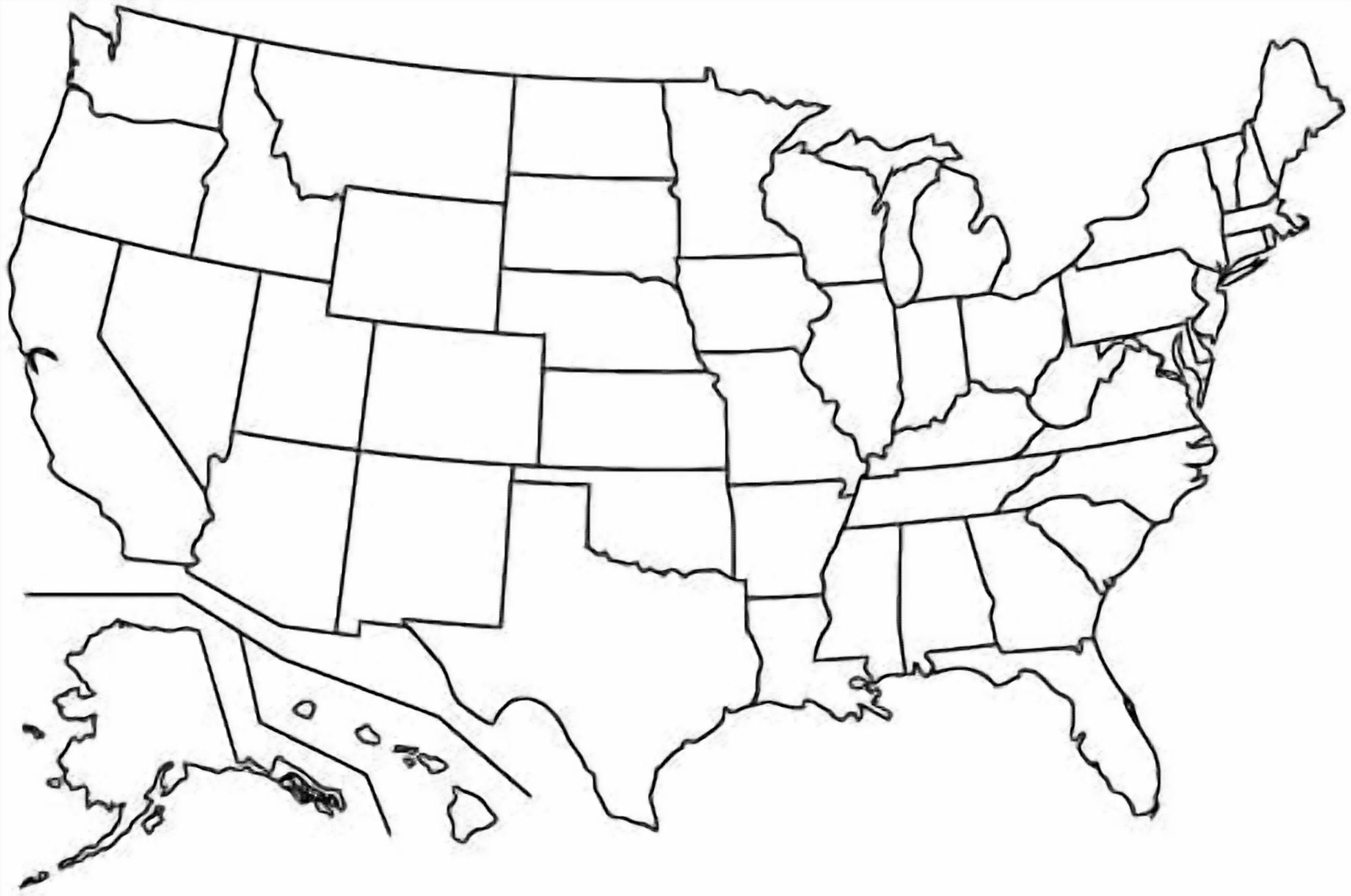 ConversationPrints BLANK UNITED STATES MAP GLOSSY POSTER PICTURE PHOTO ...
