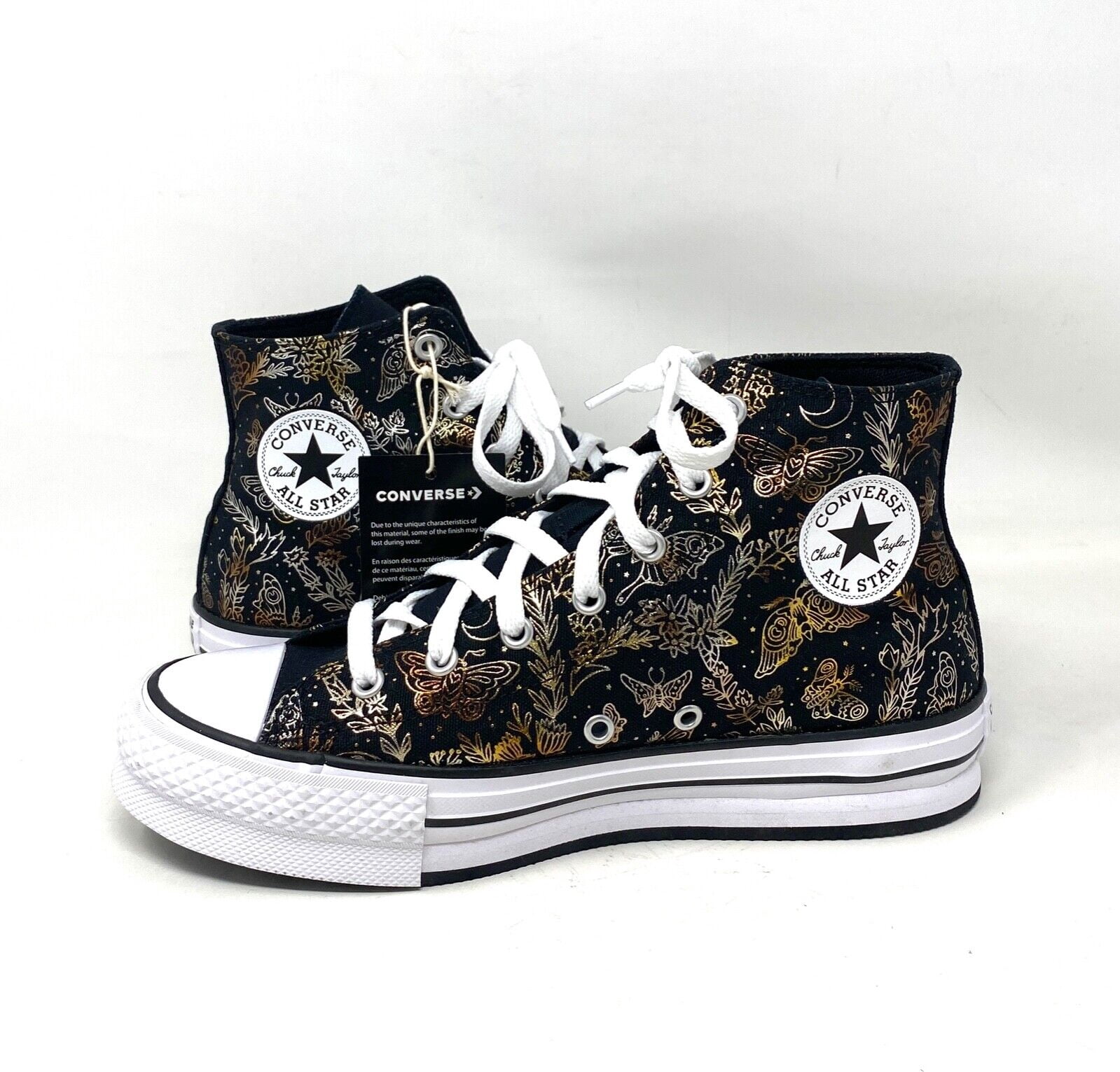 Converse Youth CTAS Lift Platform High Top Black Canvas Sneakers ...