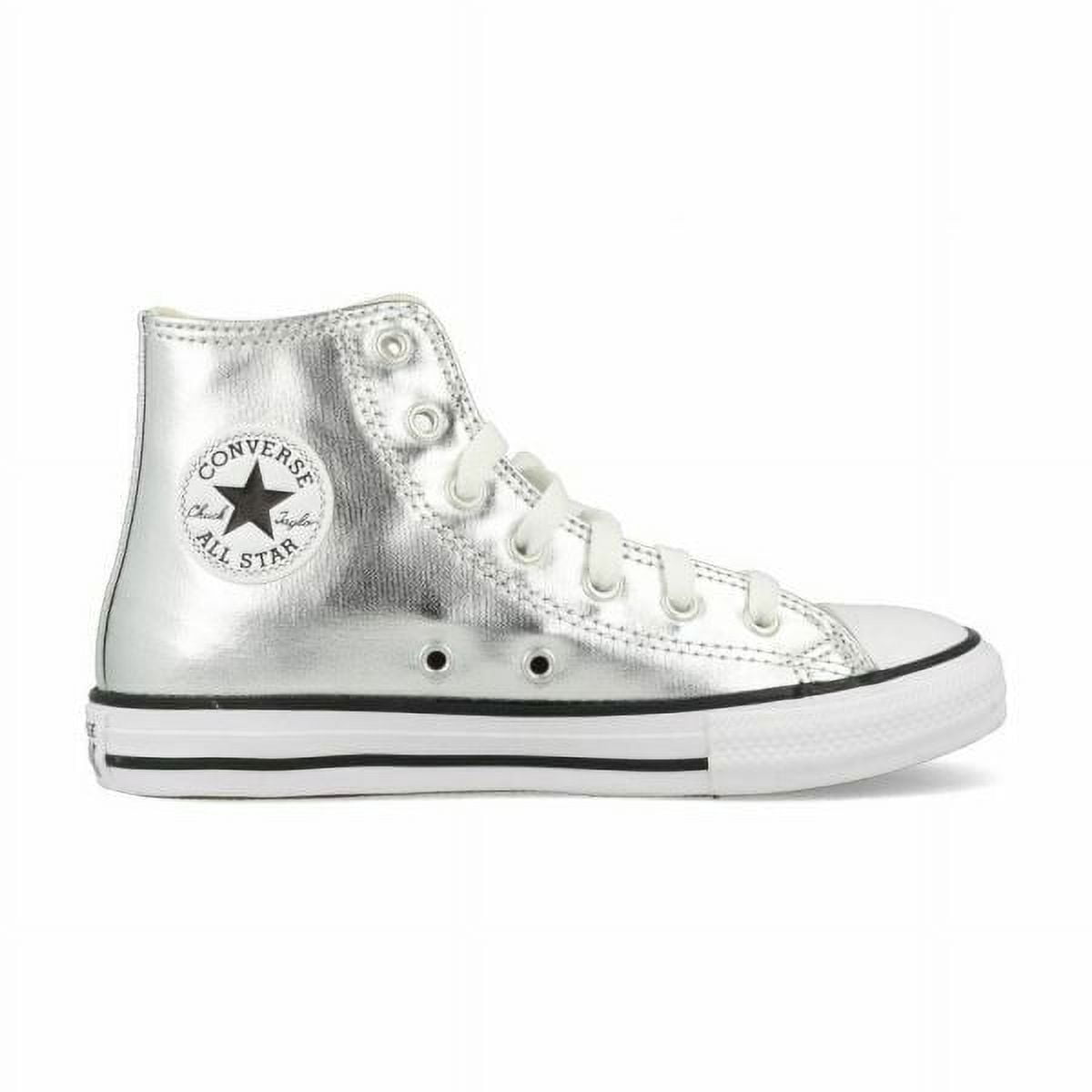 Converse Kids Lace-Up Casual & Dress Shoes, Cap Toe Flat Heel Silver ...