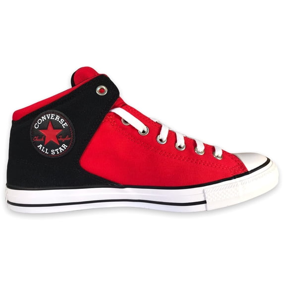 Converse Leather High Top Sneaker 11.5 Black, Red & White - Walmart.com