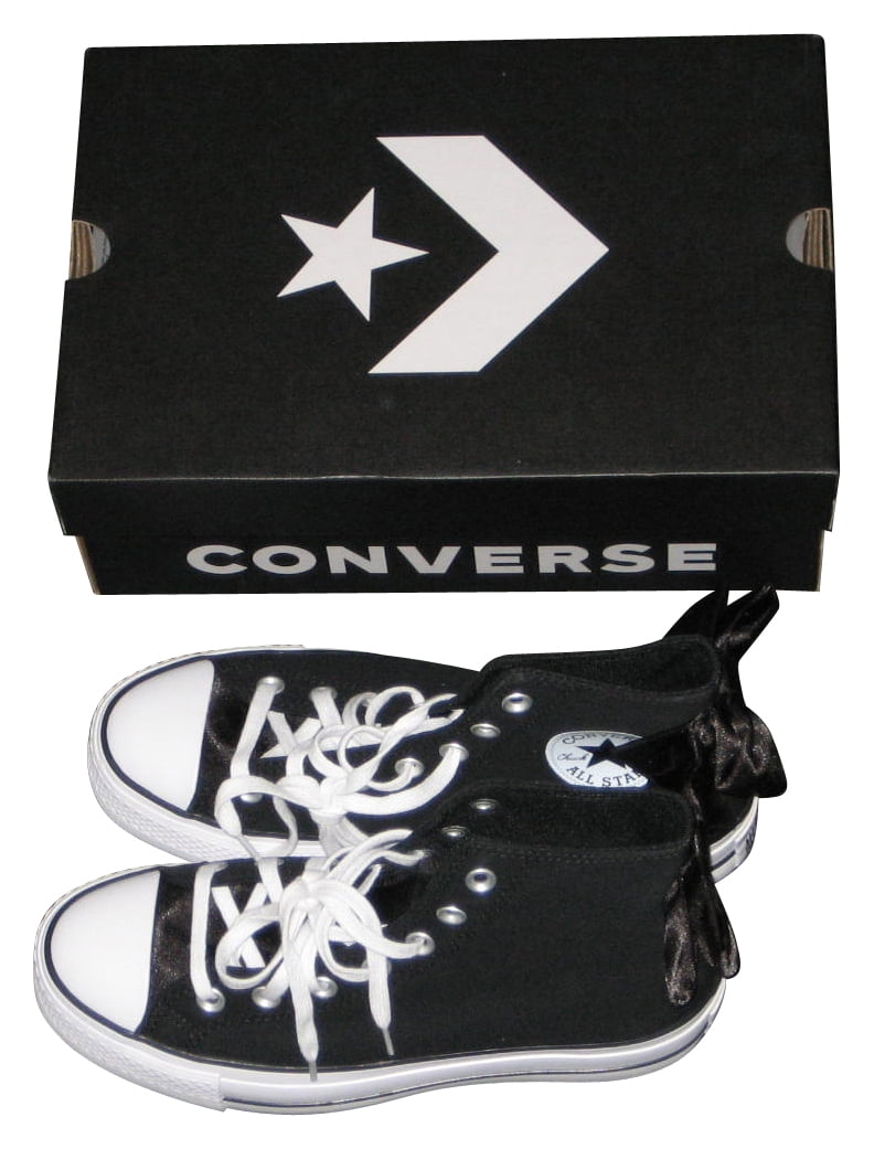 Converse Chuck Taylor All Star Lift Platform Bows Satin Black & White ...