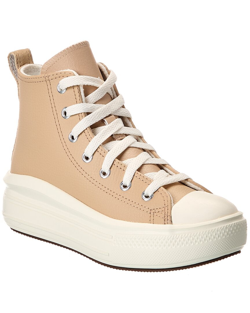 Converse Chuck Taylor All Star Move Leather High-Top Sneaker, 11, Brown ...