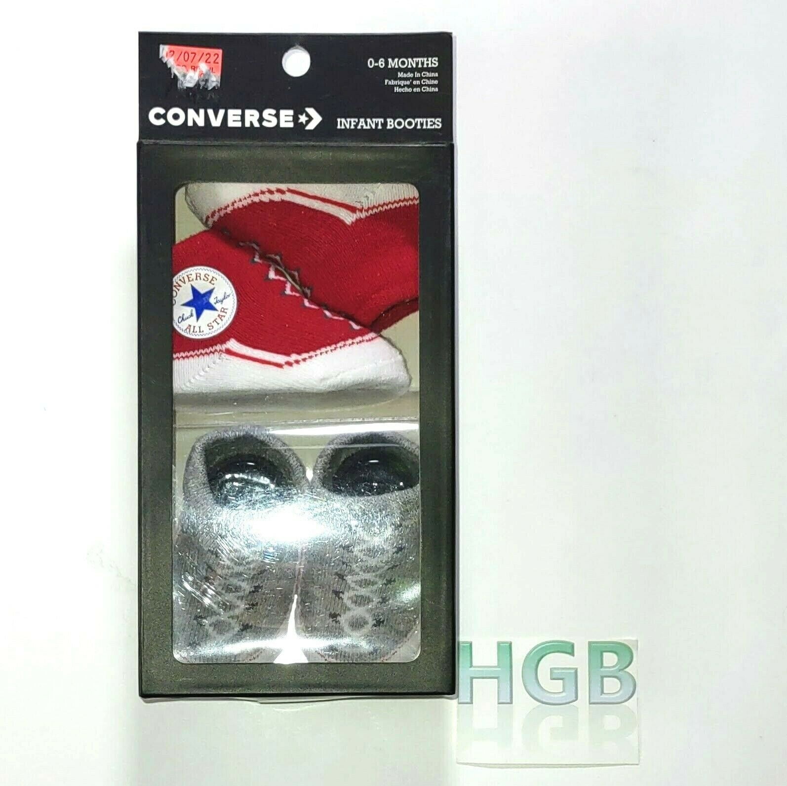 Converse Chuck Taylor Infant Booties 2 Pack 0-6 Months Red / Grey ...