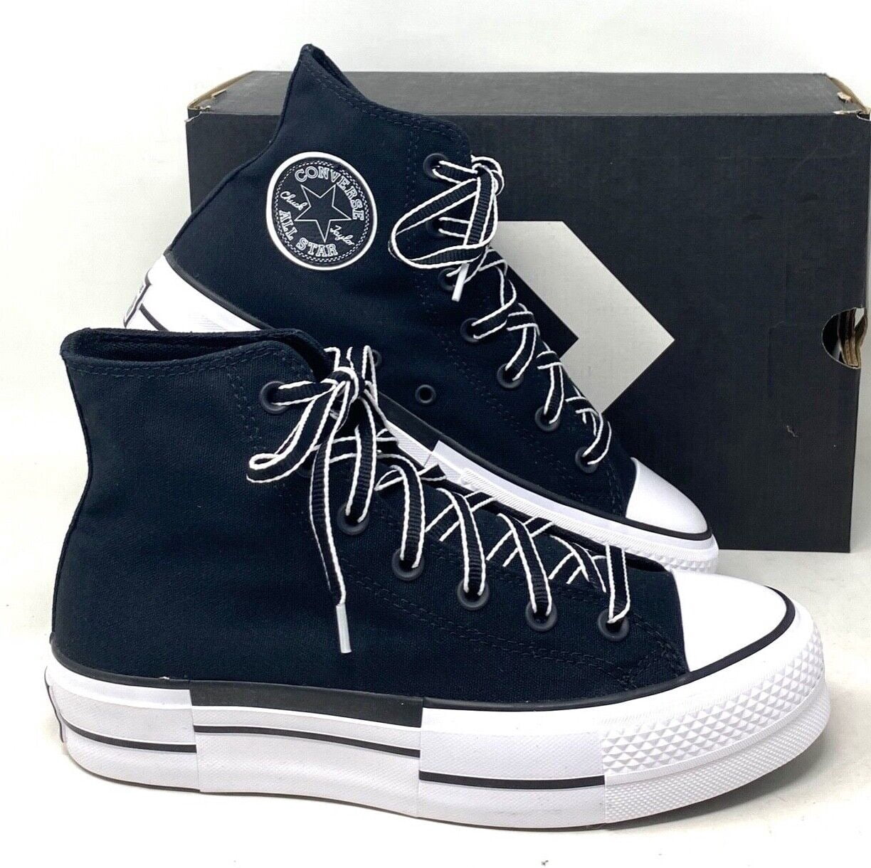 Converse Chuck Taylor Lift Platform Casual Hi Shoes Black Canvas ...