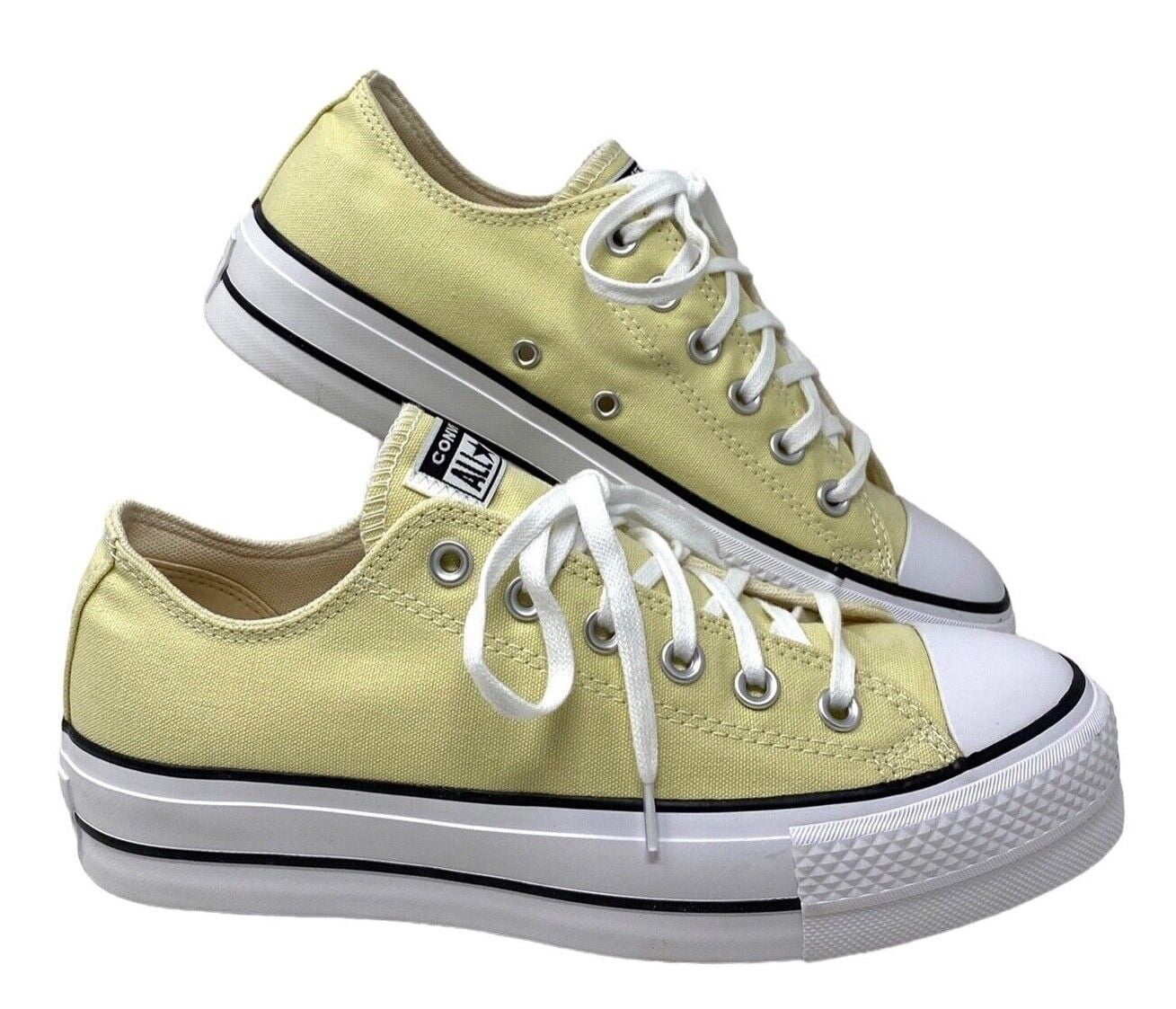 Converse Ctas Lift Ox Platform Sneakers Low Top Lemon Shoes Canvas ...