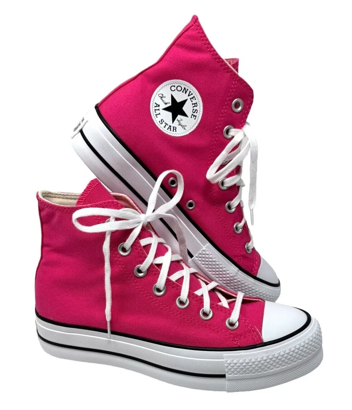 Converse Ctas Lift Platform High Sneakers Pink Canvas Skate Shoes ...