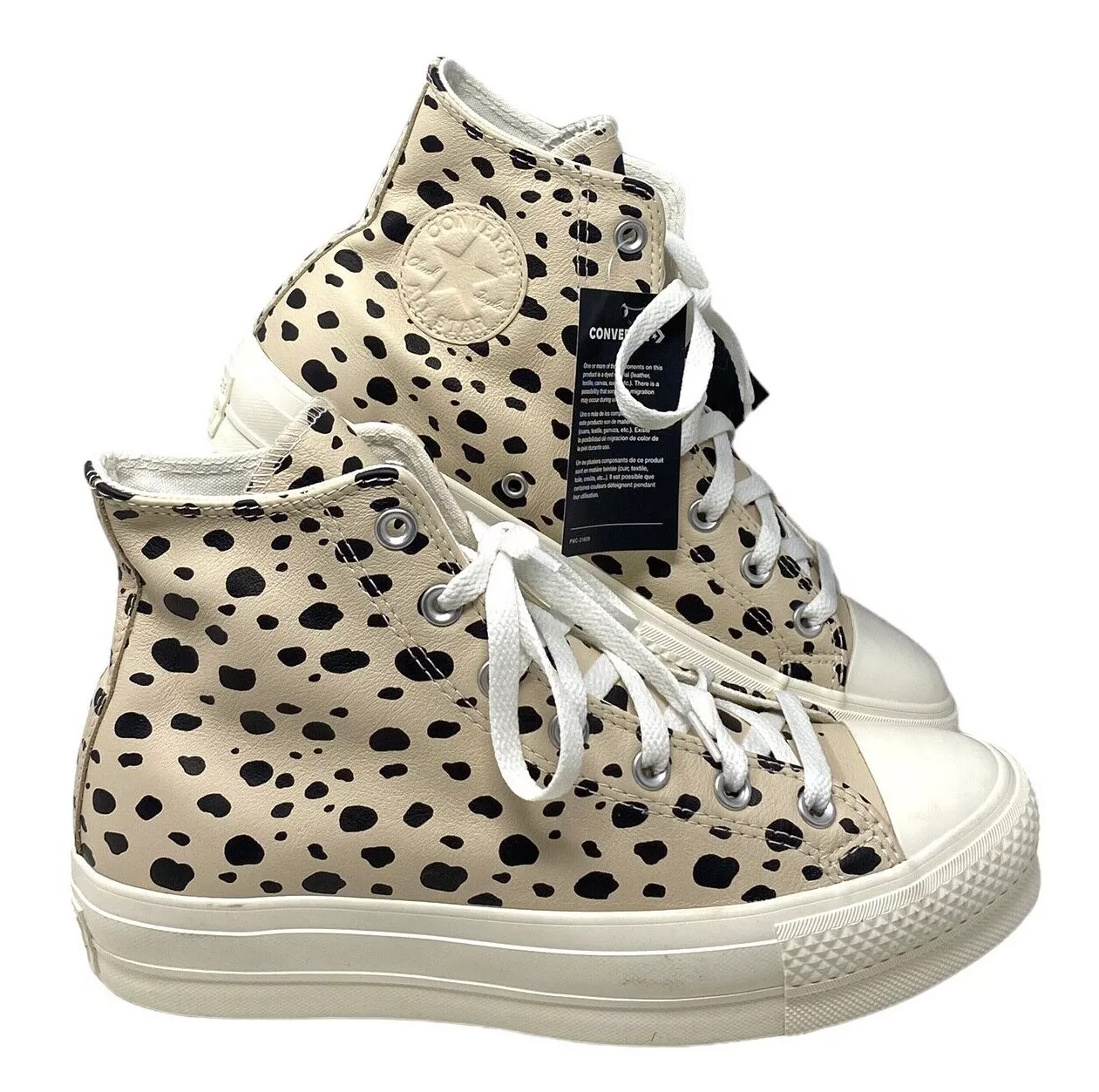 Converse Ctas Lift Platform Leather Shoes High Leopard Custom 568163C ...