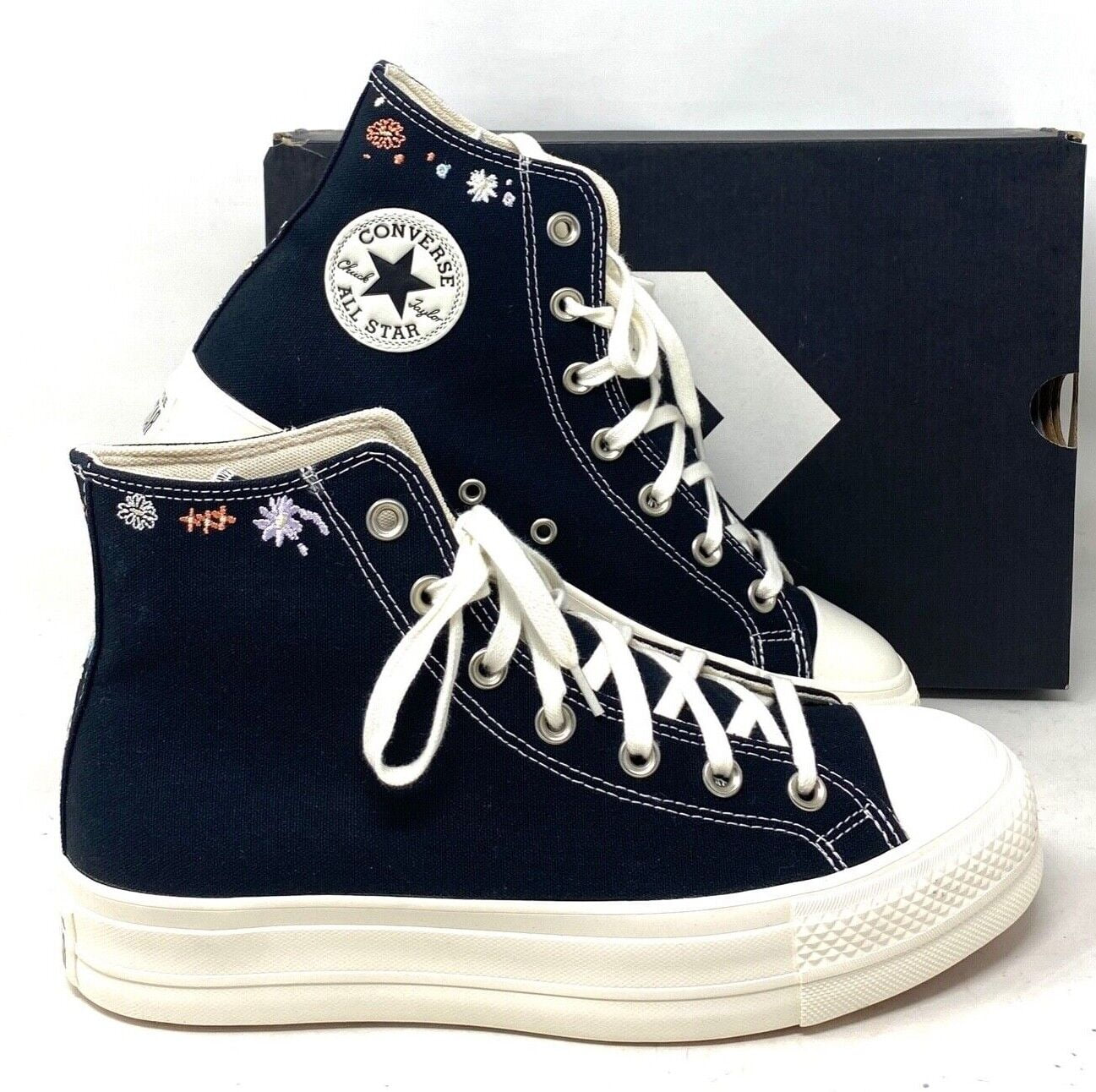 Converse Ctas Lift Platform Shoes Casual Canvas Black Multi High ...