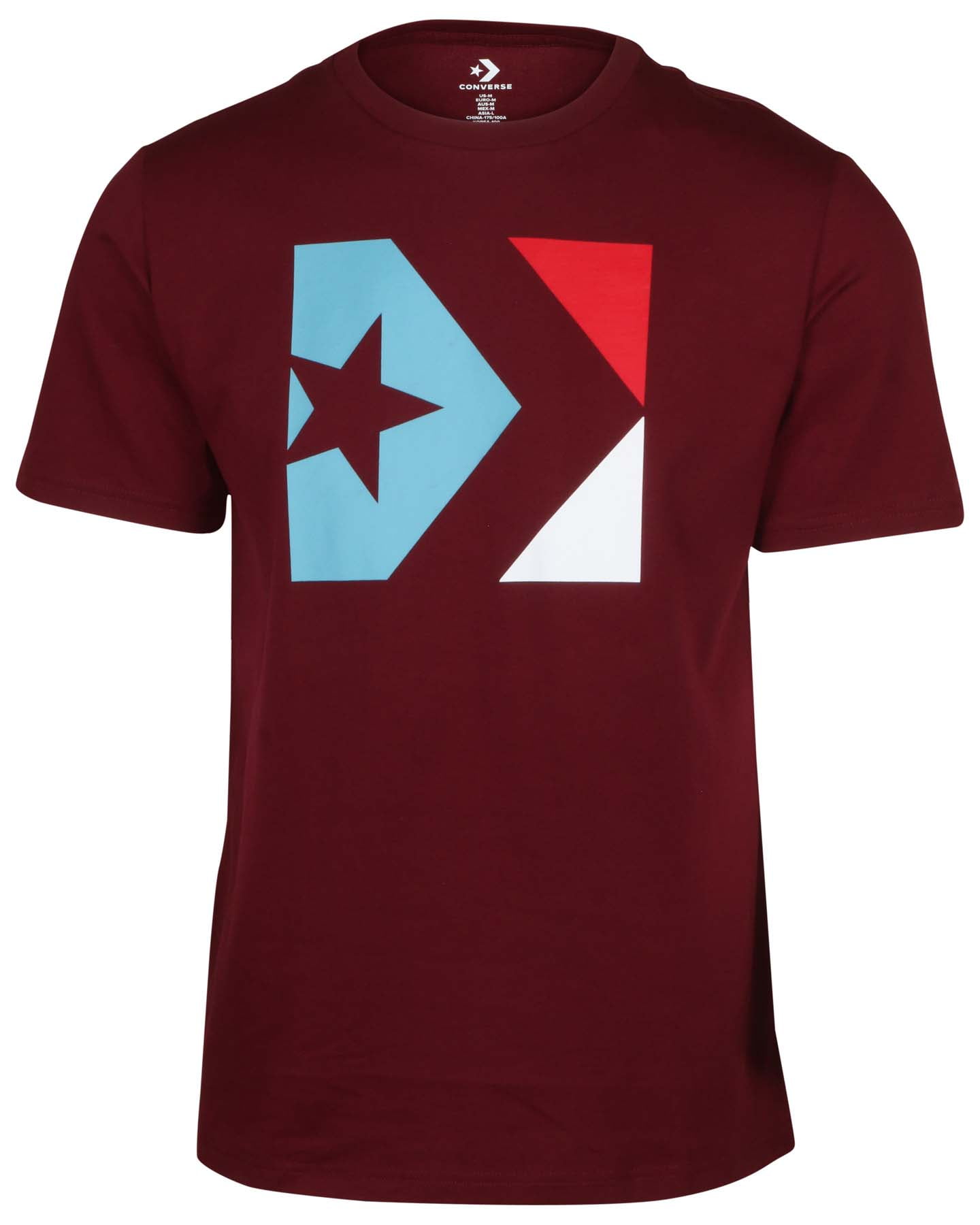 Converse Men's Star Chevron Logo Graphic Tee (Burgundy, X-Small ...