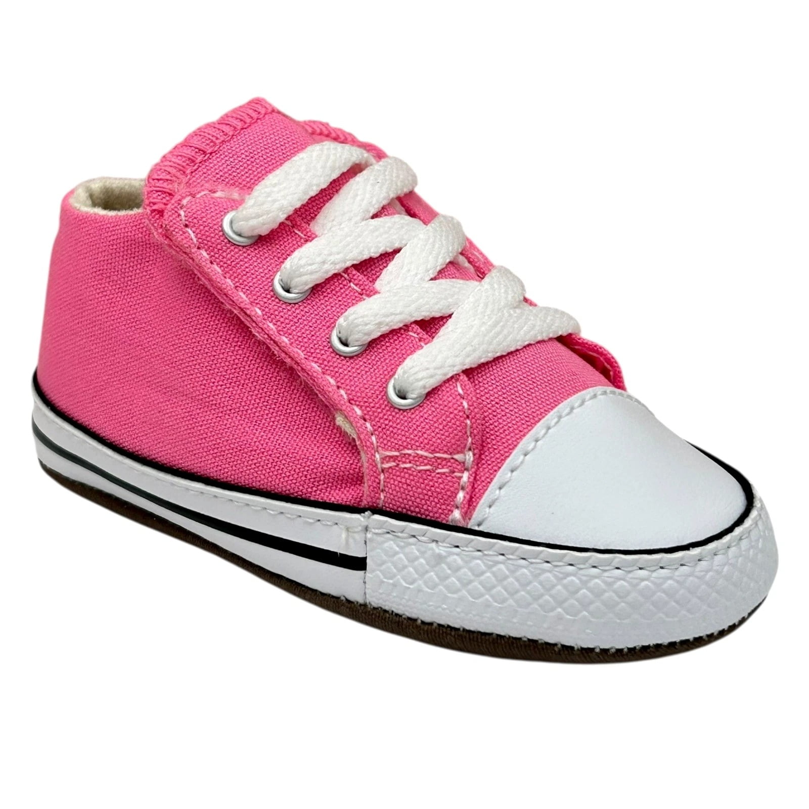 Converse Newborn Baby Girls Crib Sneakers Size 4 Pink-White Canvas ...