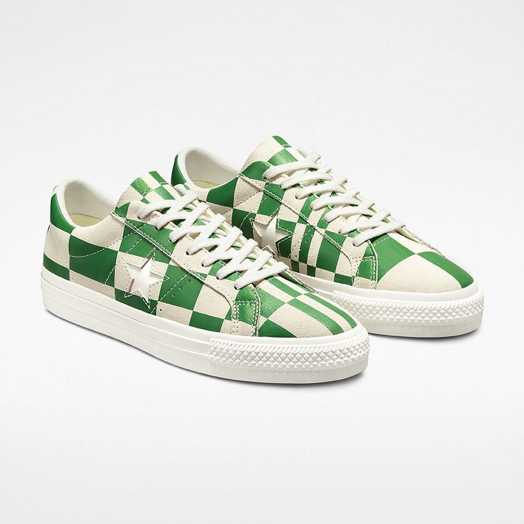 Converse One Star Low Top Suede Checker White Green Sneakers 172353C ...