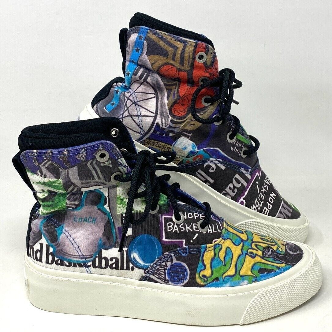 Converse Skid Grip Shoes High Top Black Blue Yellow White Canvas ...