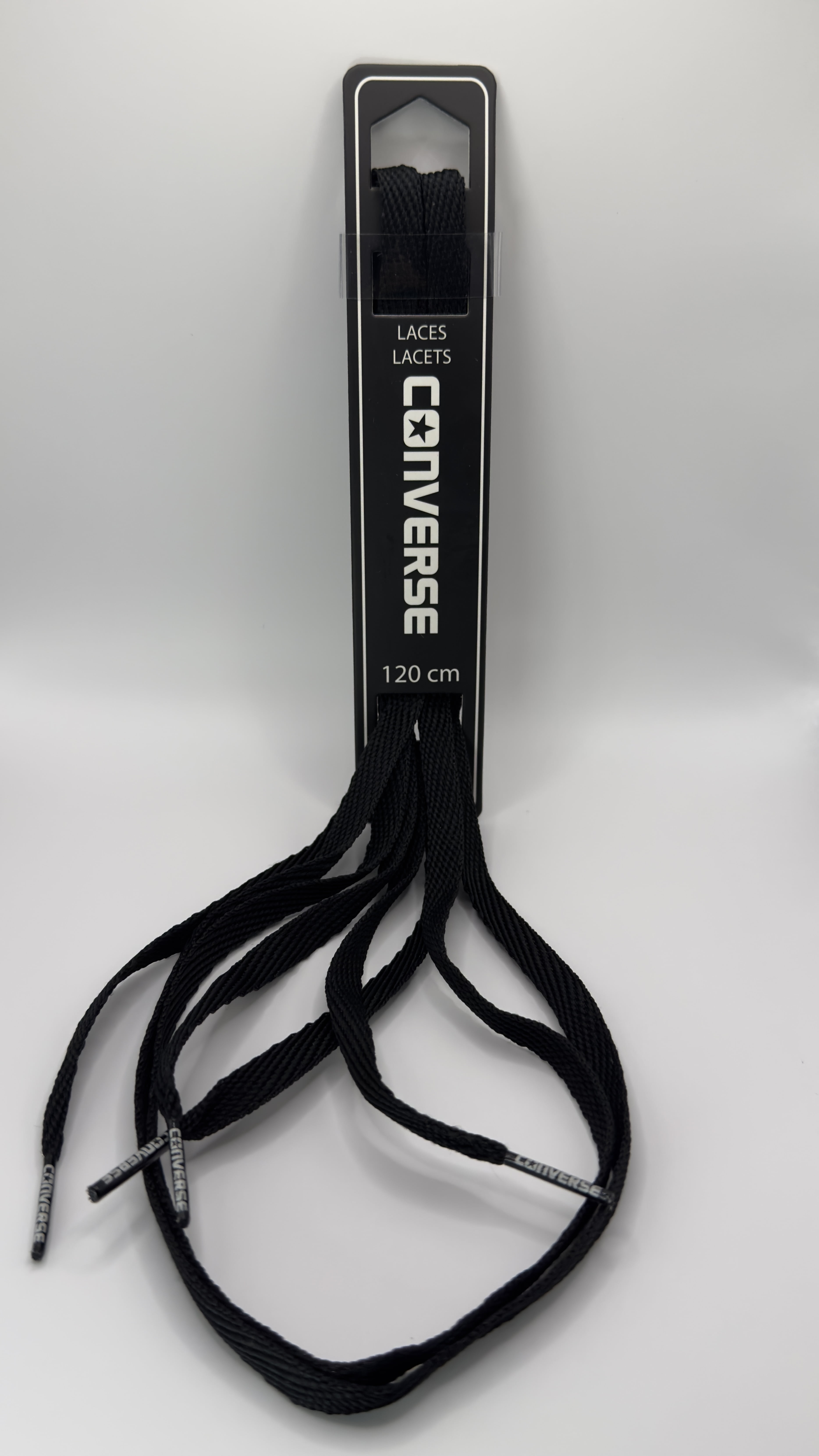 Converse Unisex Replacement Cord Shoe Laces Flat Style Shoelaces (Black ...