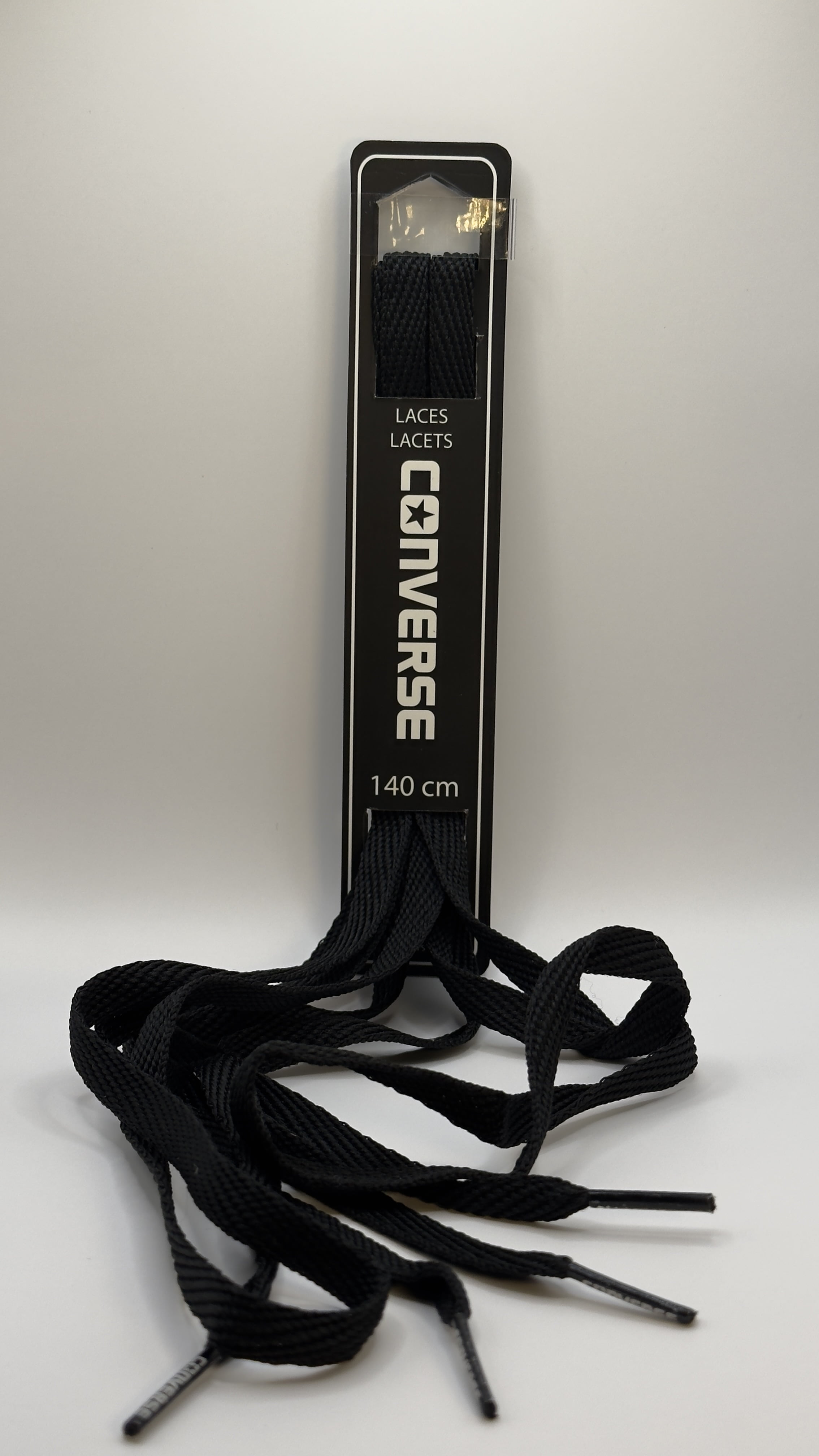 Converse Unisex Replacement Cord Shoe Laces Flat Style Shoelaces (Black ...