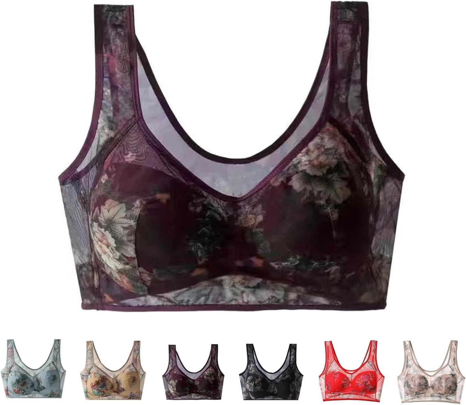 Converselyon Bra,Super Gather Bra Ice Silk Lace Cooling Comfort,Women's ...