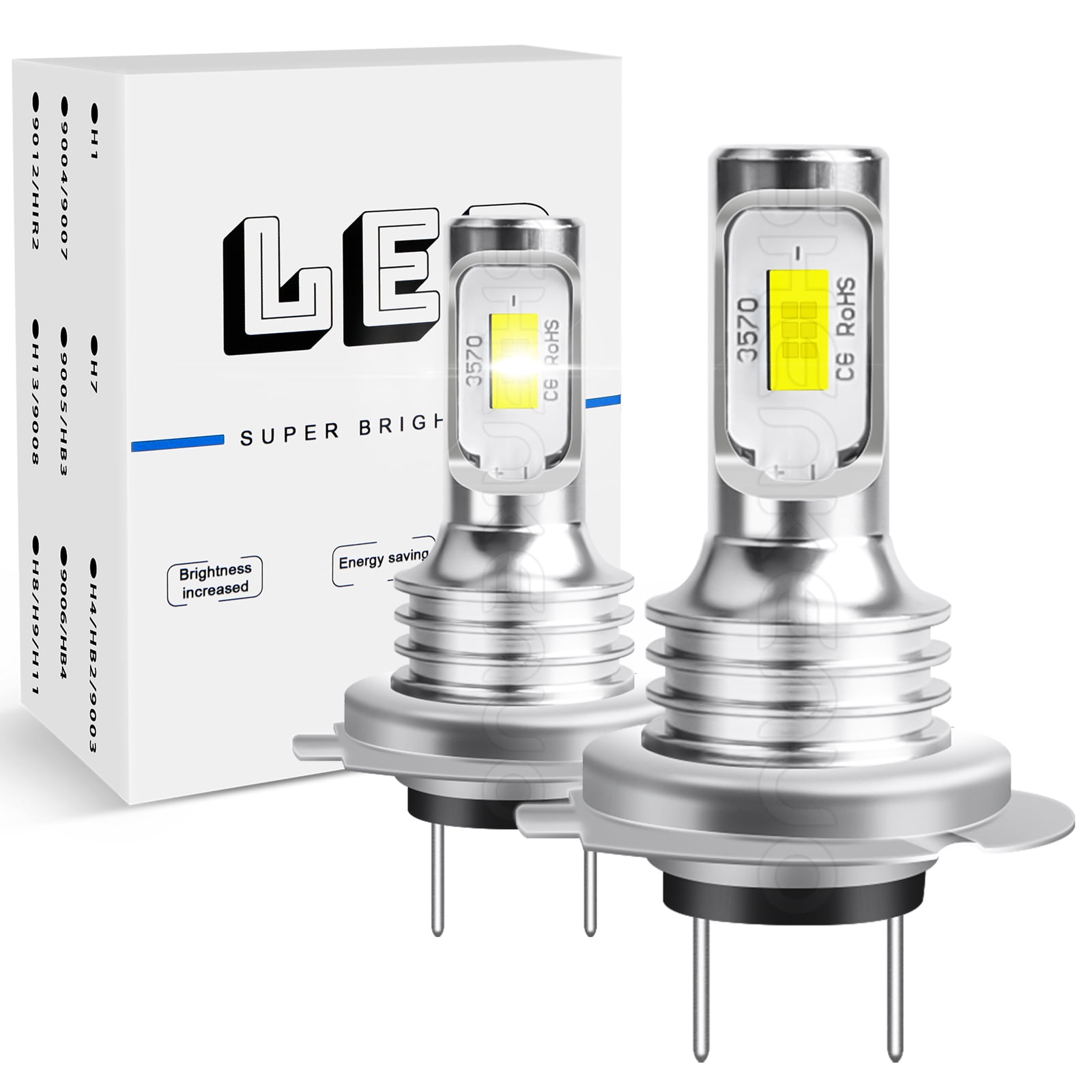 Conversion Kit H7 Bulbs Super Bright 6000K LED Headlight High Low Beam ...