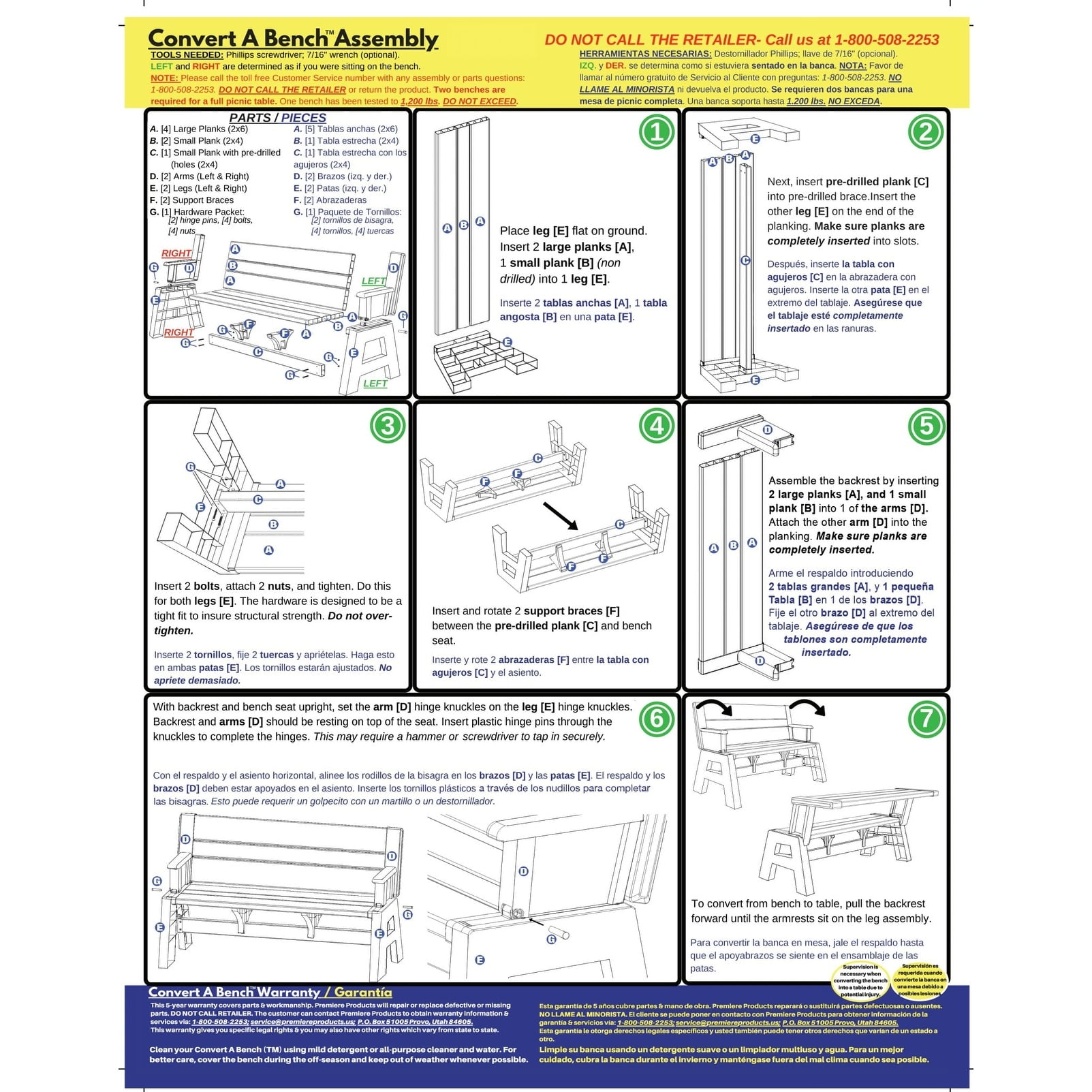 Convert A Bench Gen I Multi: Versatile Outdoor Table - Walmart.com