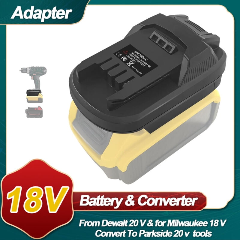 Converte 20V Milwaukee for Parkside Dewalt Tool, 18V Battery for ...