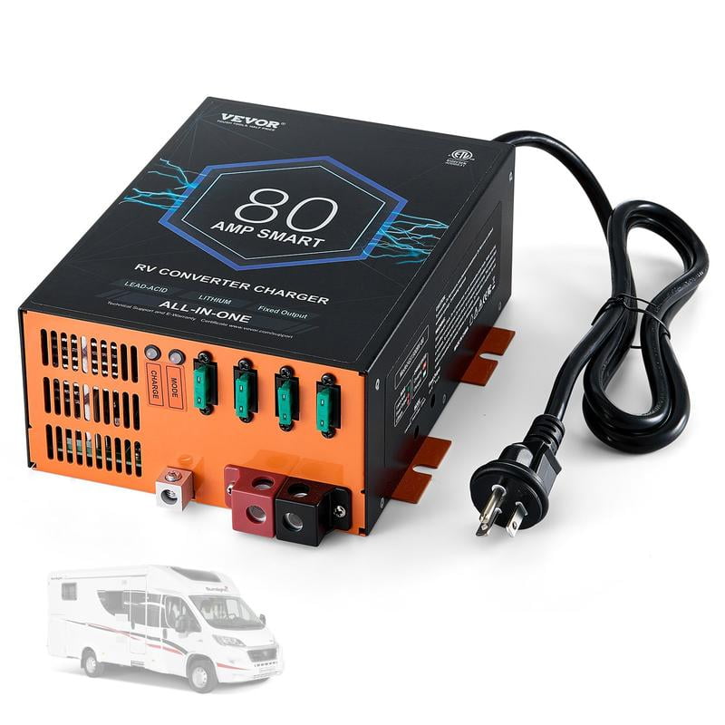 Converter, 55 Amp, 110V AC to 12V DC RV Power Converter Battery Charger ...