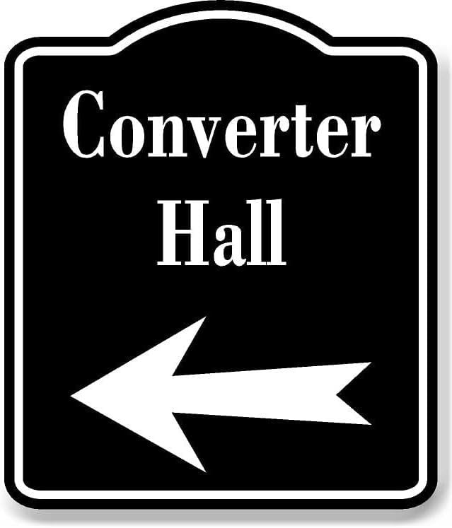 Converter Hall Left Arrow BLACK Aluminum Composite Sign, 8.5"x10 ...