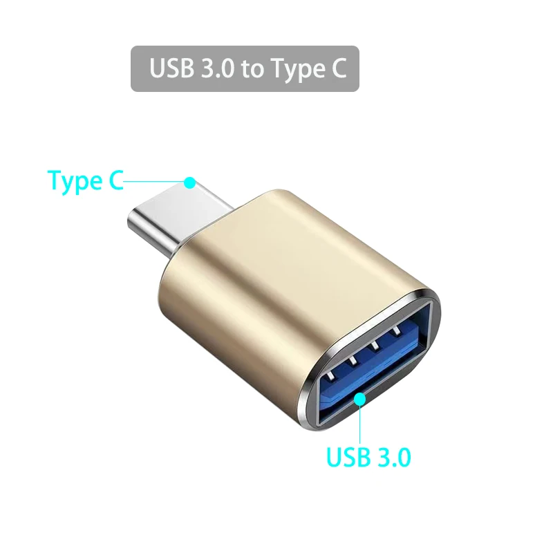 Converters USB3.0 to Type C Male Adapter USB A to USBC Connector OTG Type C Car Charging Adapter ...