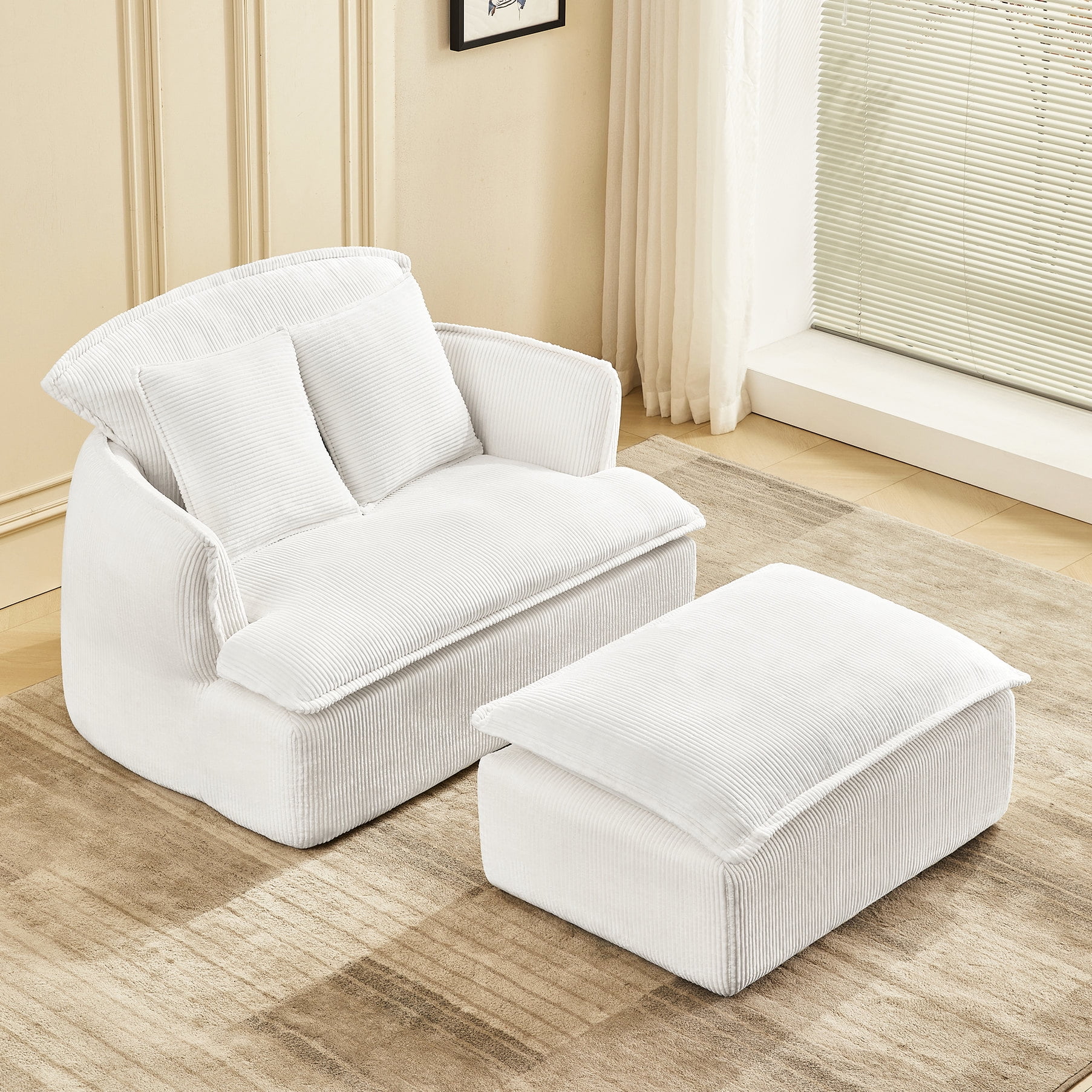 Convertible Armchair with Ottoman, Space - Saving - Great for Small ...