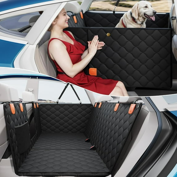MY Convertible Back Seat Extender for Dogs, Hard Bottom Dog Car Seat ...