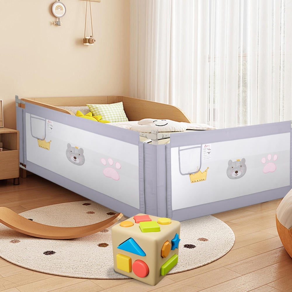 Convertible Bed Rail for Toddlers & Pets - 46" Extra Tall Adjustable ...
