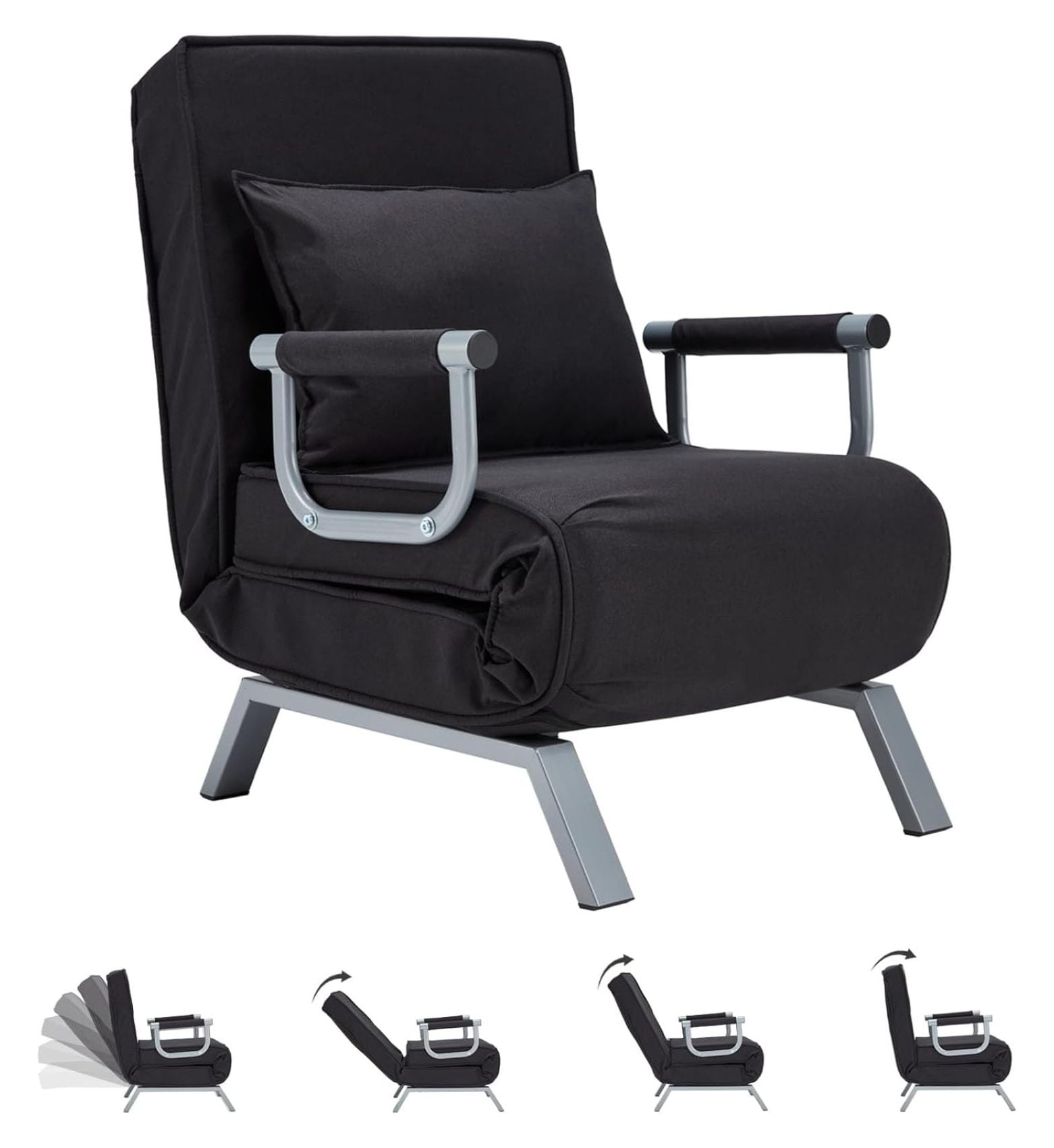 Convertible Bed Sleeper Chair,Tri-fold Upholstered Armchair Sleeper ...