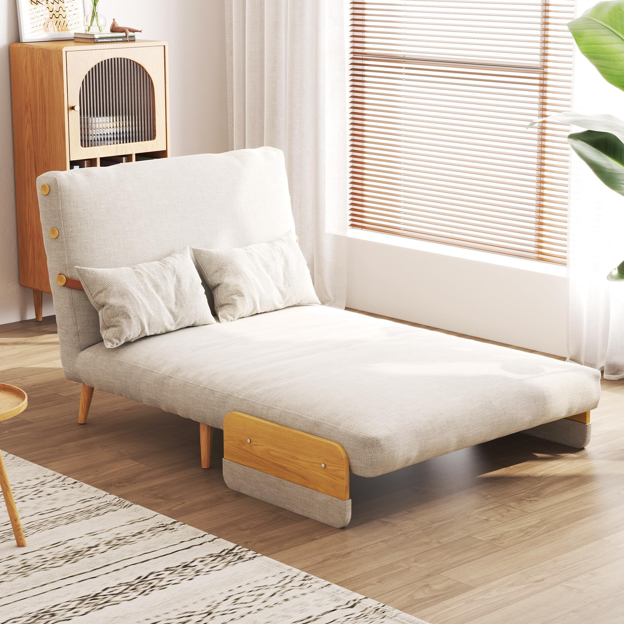 Convertible Chair Bed Sleeper for Adults, Foldable Futon Sofa with ...