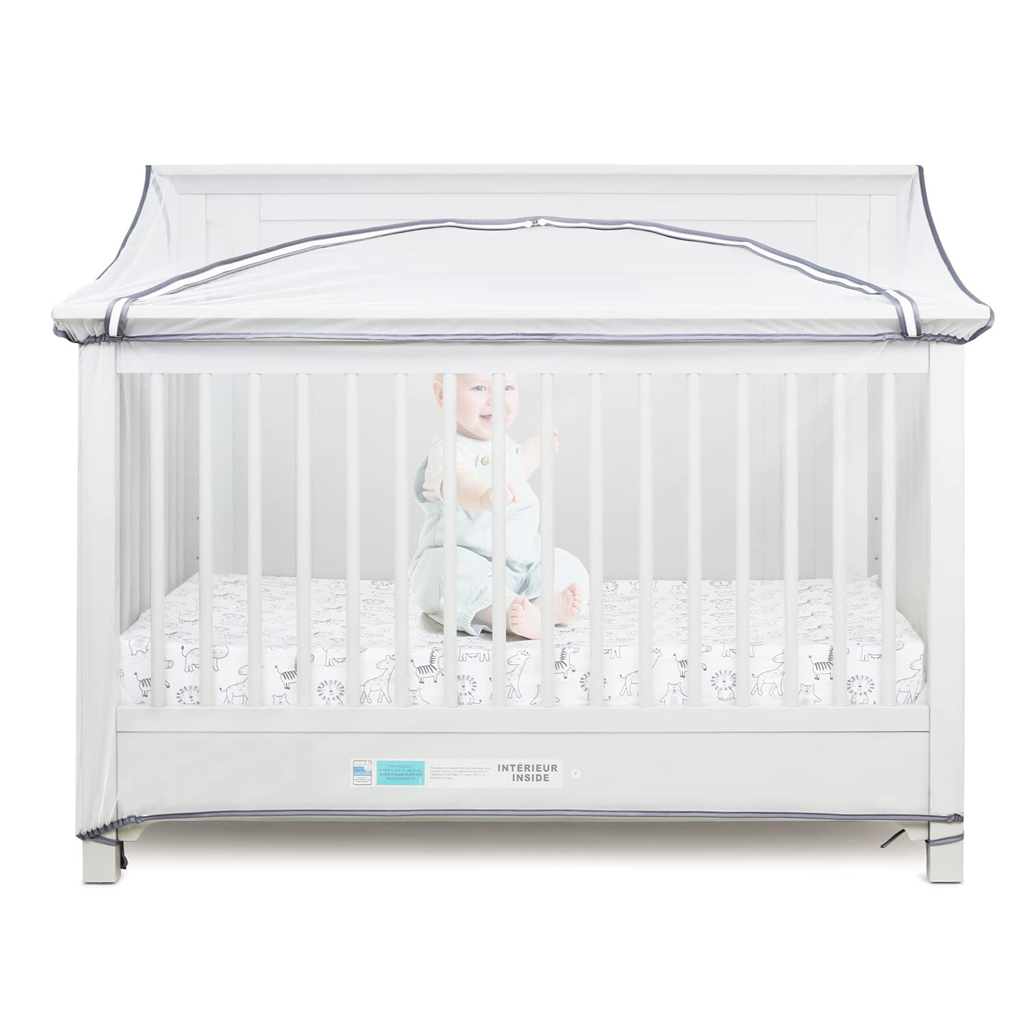 Convertible Crib Cover Mosquito Net for Baby Crib Full Cover with 2-Way ...