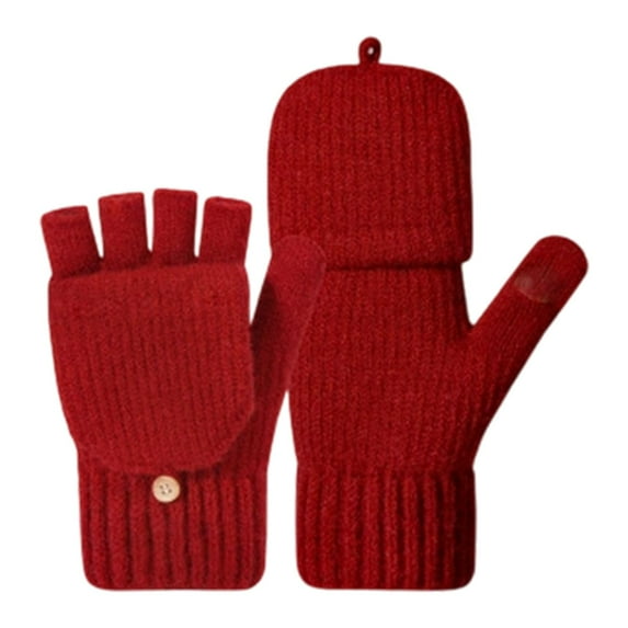Convertible Fingerless Thermal Gloves – Windproof Knitted Mittens With ...