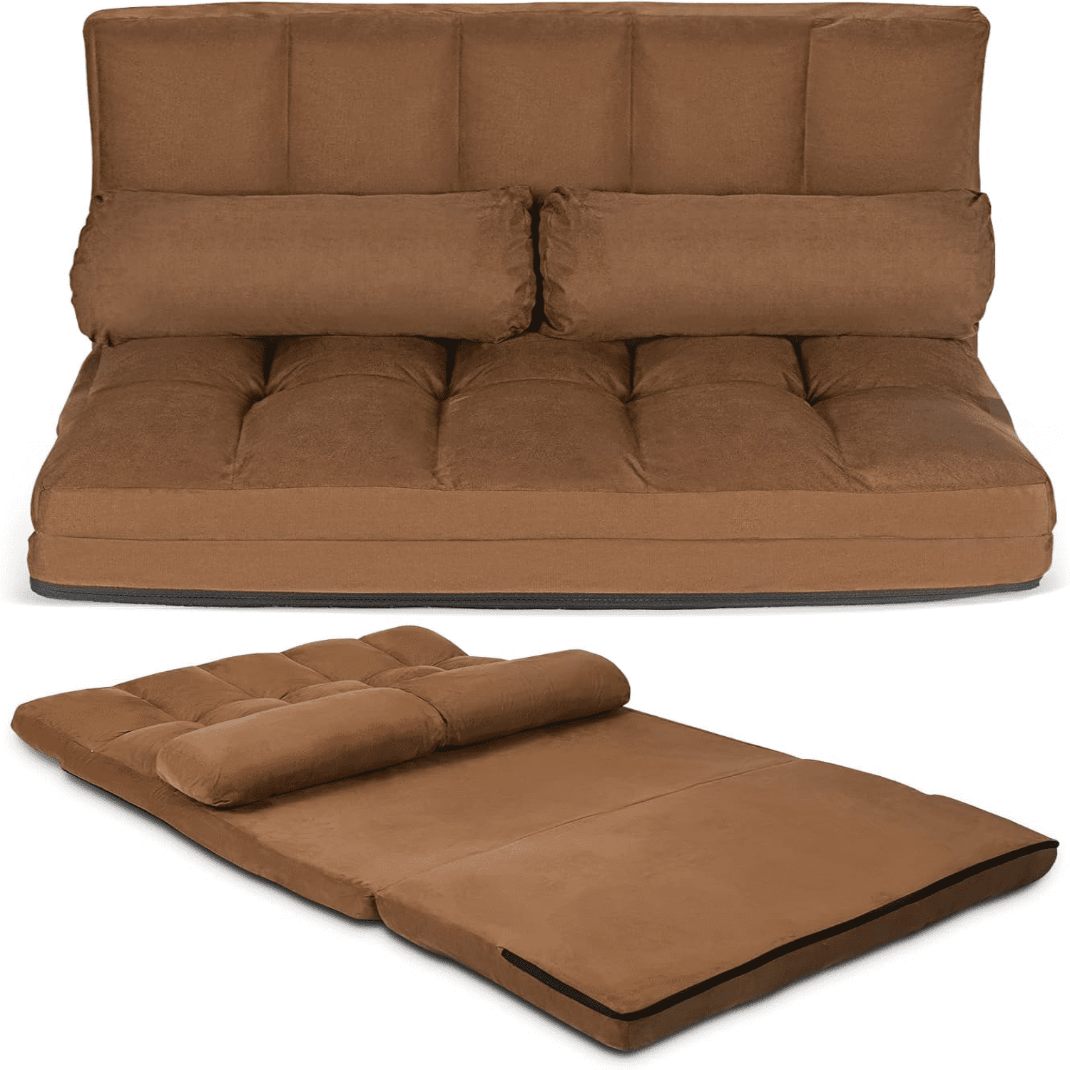 Convertible Floor Sofa 6-Position Floor Couch with 2 Removable Pillows ...