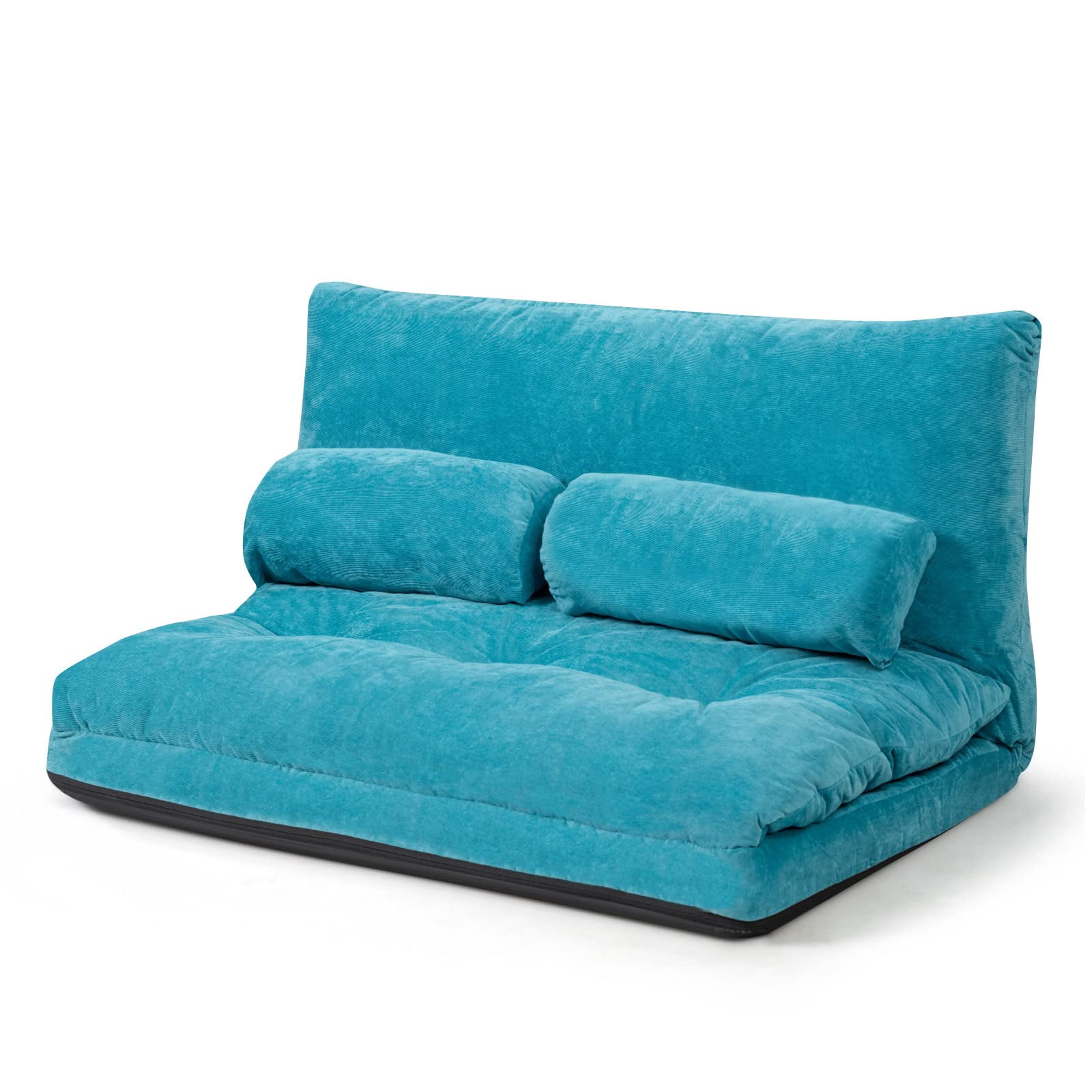 Convertible Floor Sofa Couch with 2 Waist Pillows, Folding 6-Position ...