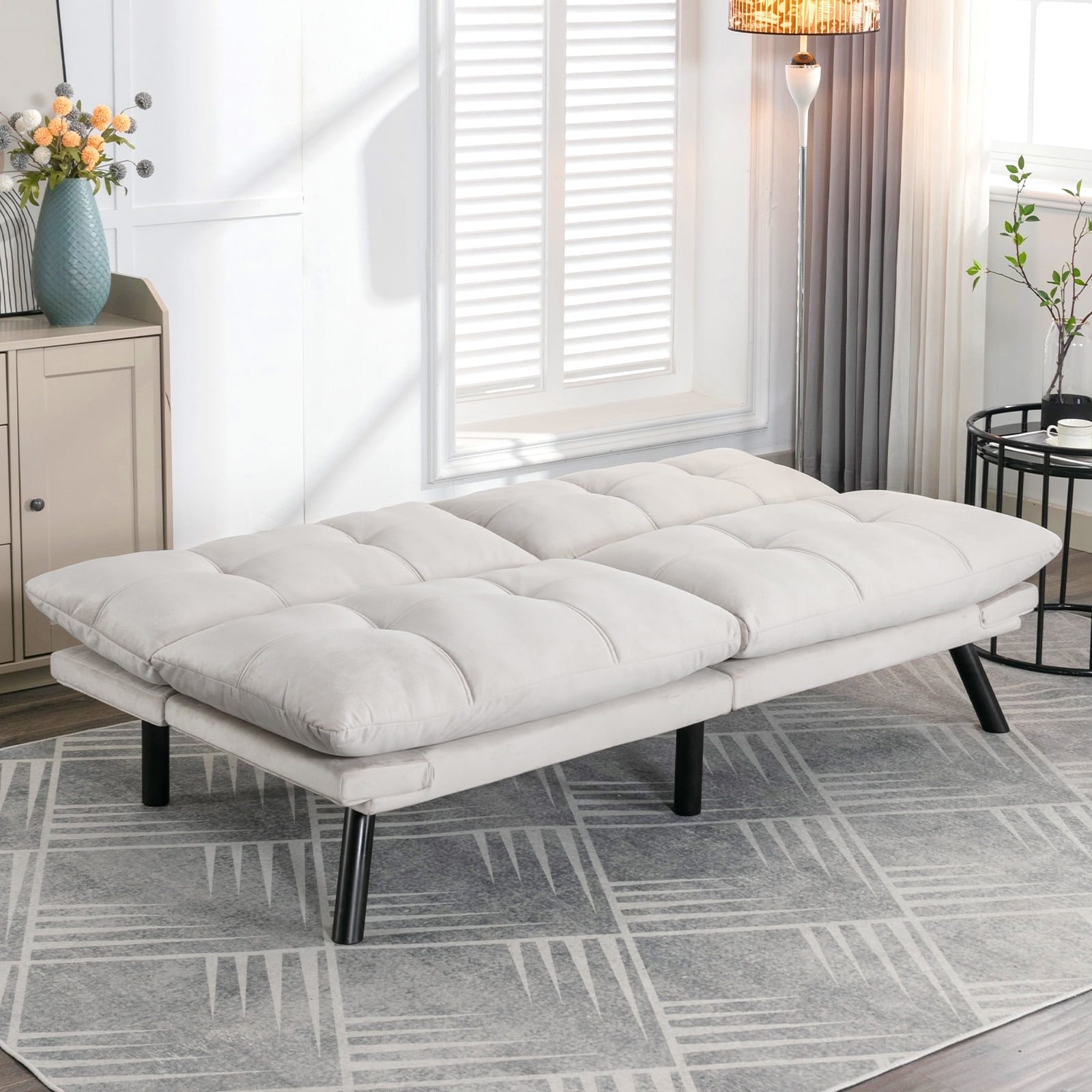 Convertible Folding Futon Sofa Bed 71‘’ Futons Couch with Adjustable ...