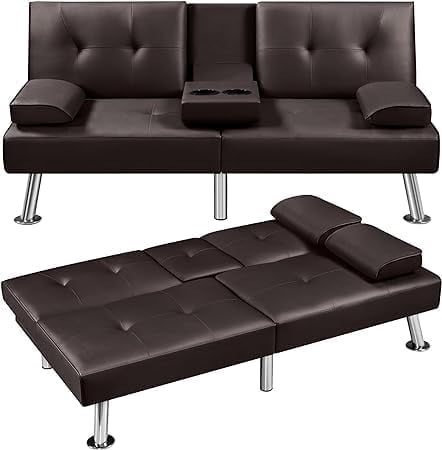 Convertible Folding Futon Sofa Bed Sleeper Couch for Living Room ...