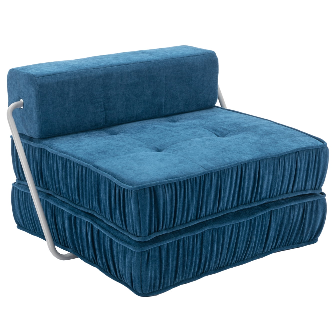 Convertible Folding Sofa Bed, Chenille Futon Chair with Removable Back ...