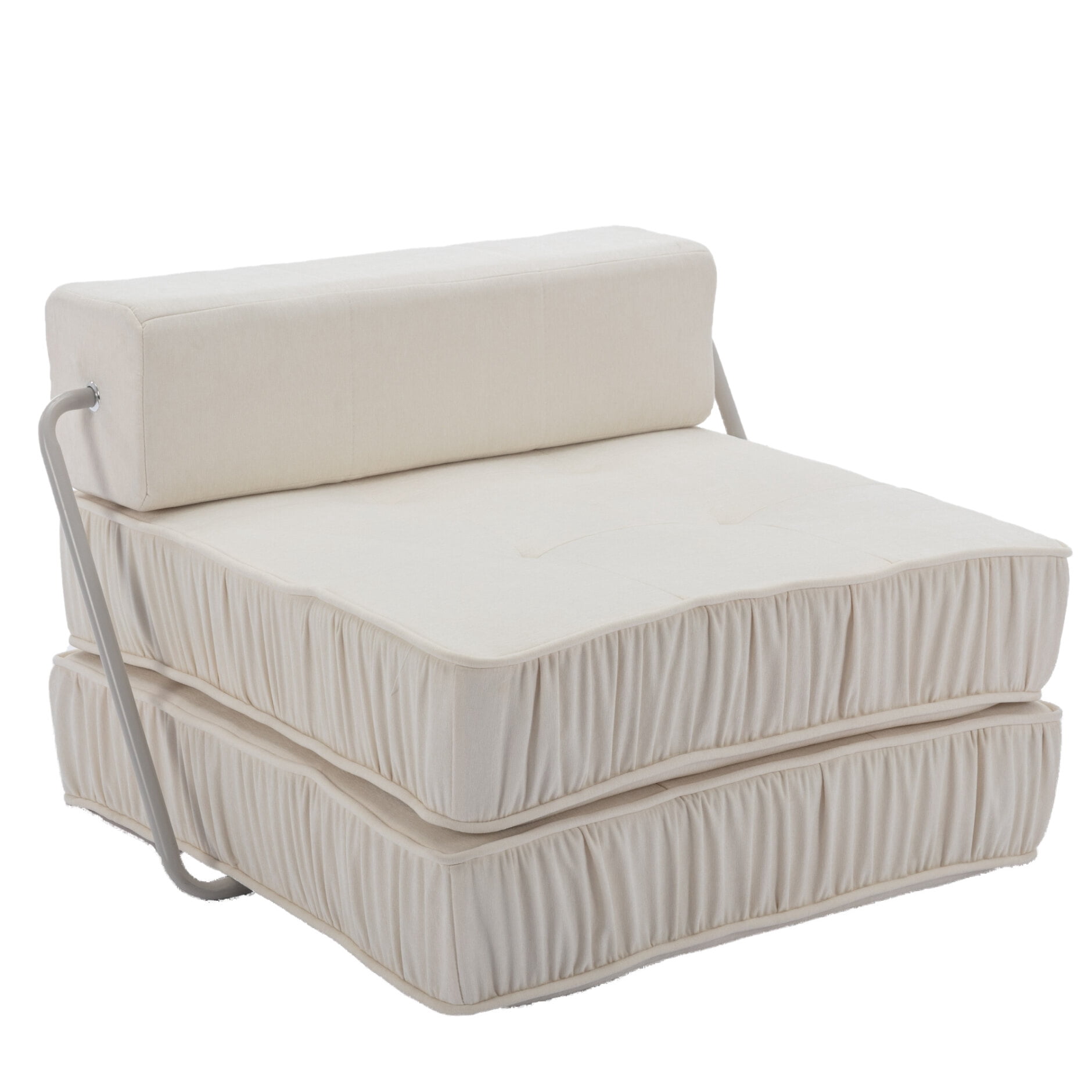 Convertible Folding Sofa Bed, Chenille Futon Chair with Removable Back ...