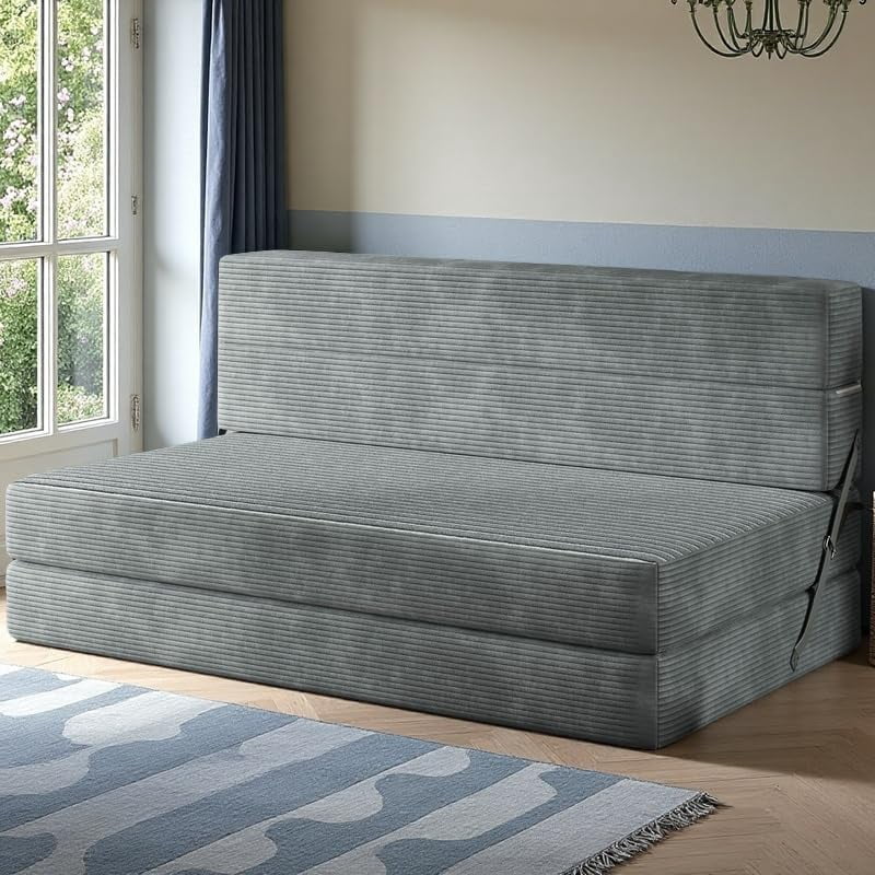Convertible Folding Sofa Bed, Corduroy Fabric Fold Out Chair Bed, High ...