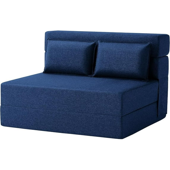 Convertible Folding Sofa Bed - Sleeper Chair with Pillow, Modern Linen ...