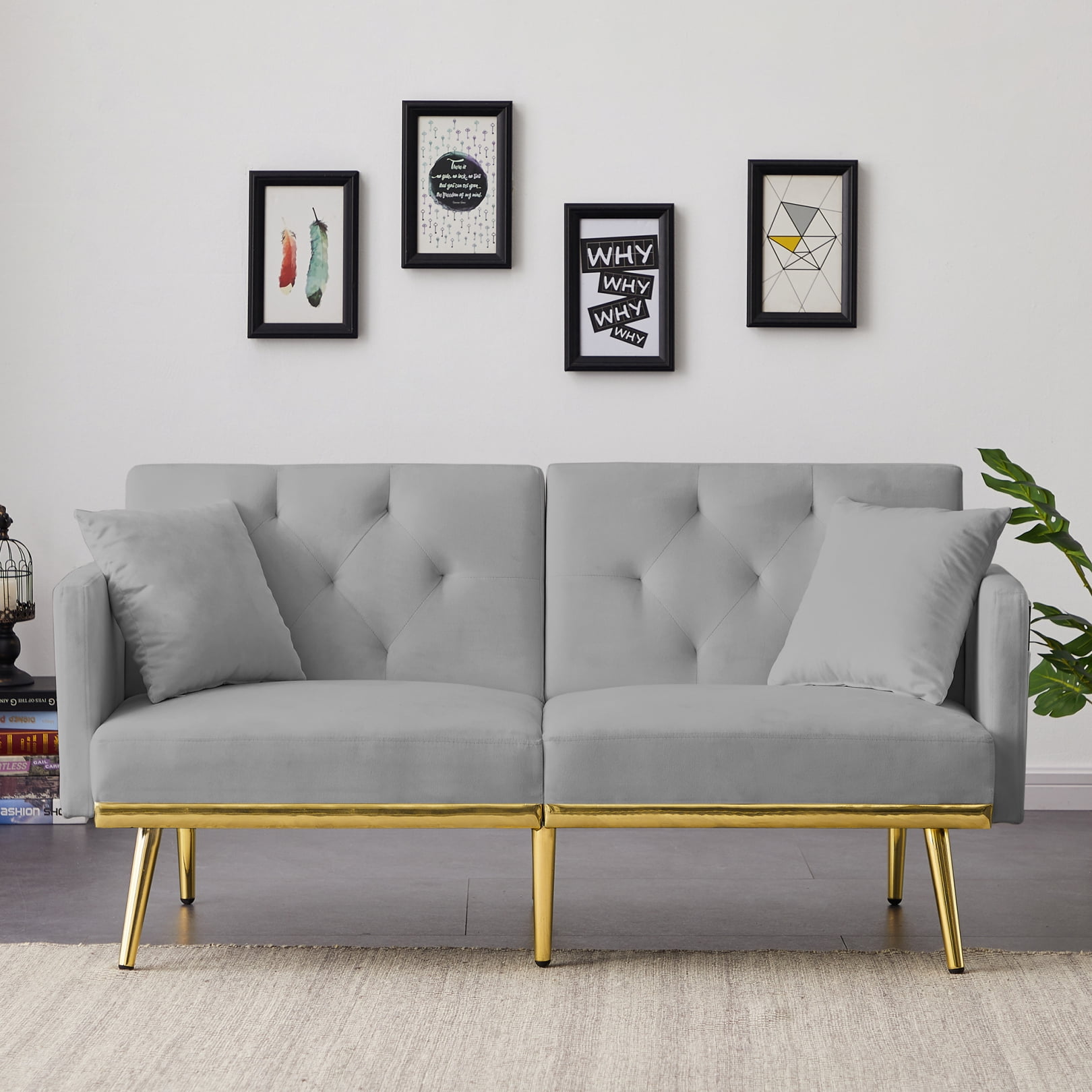 Convertible Folding Sofa Sleeper Sofa with 3 Adjustable Positions ...