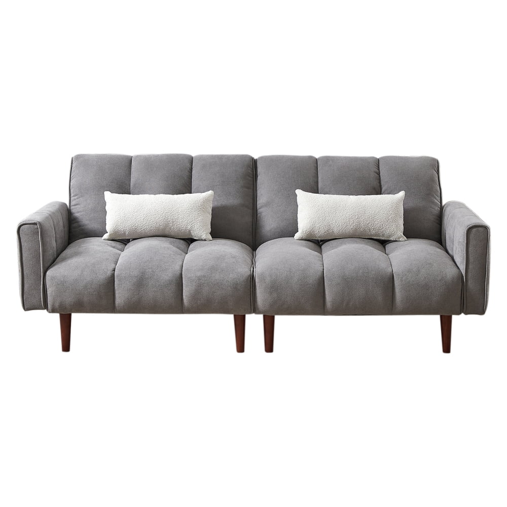 Convertible Futon Sofa Bed Adjustable Couch Sleeper Modern Fabric Linen ...