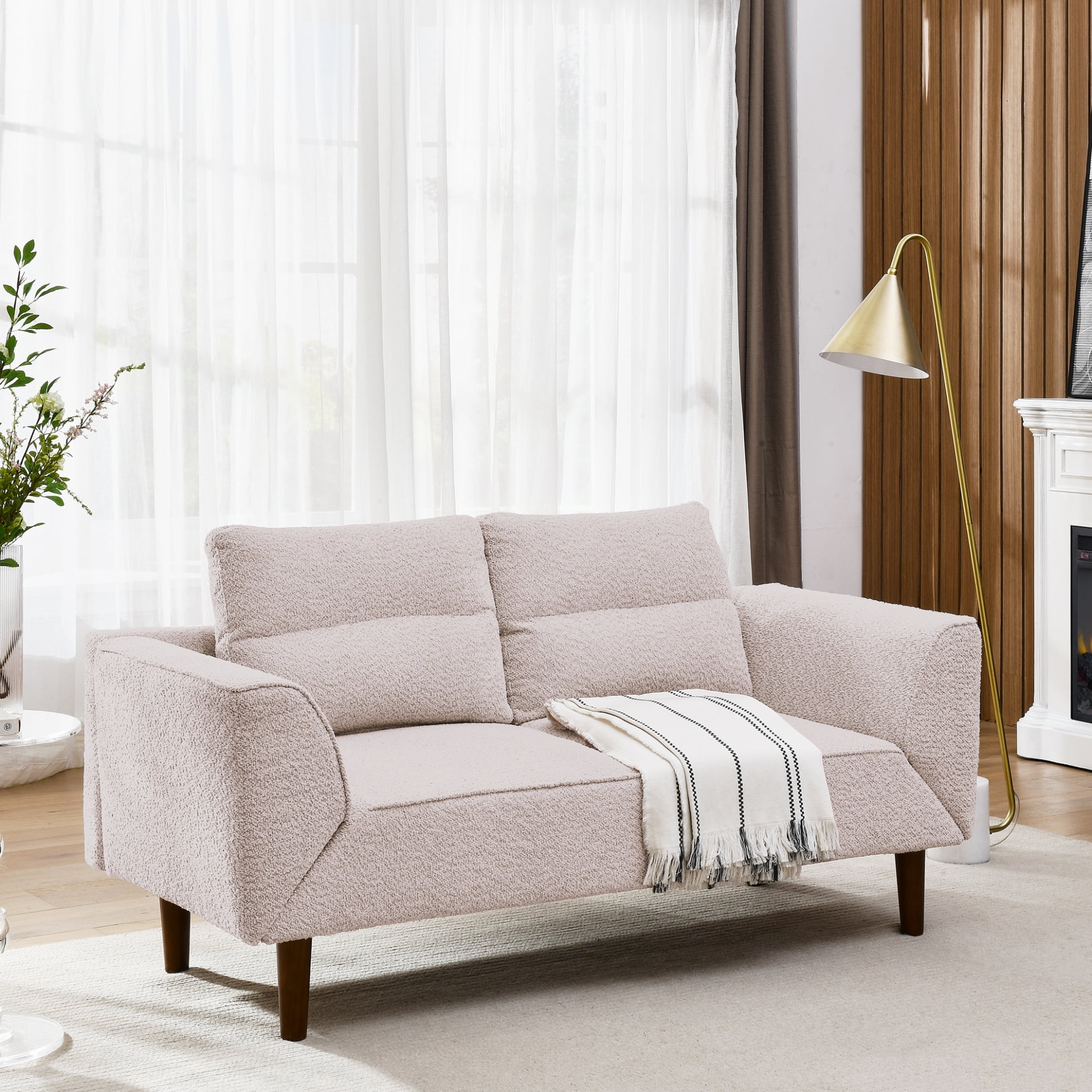 Convertible Futon Sofa Bed, Comfy Loveseat Sleeper Sofa with Adjustable ...