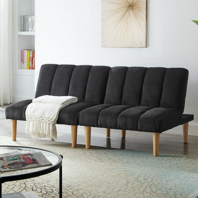 Convertible Futon Sofa Bed,Modern Corduroy Fabric Convertible Folding ...