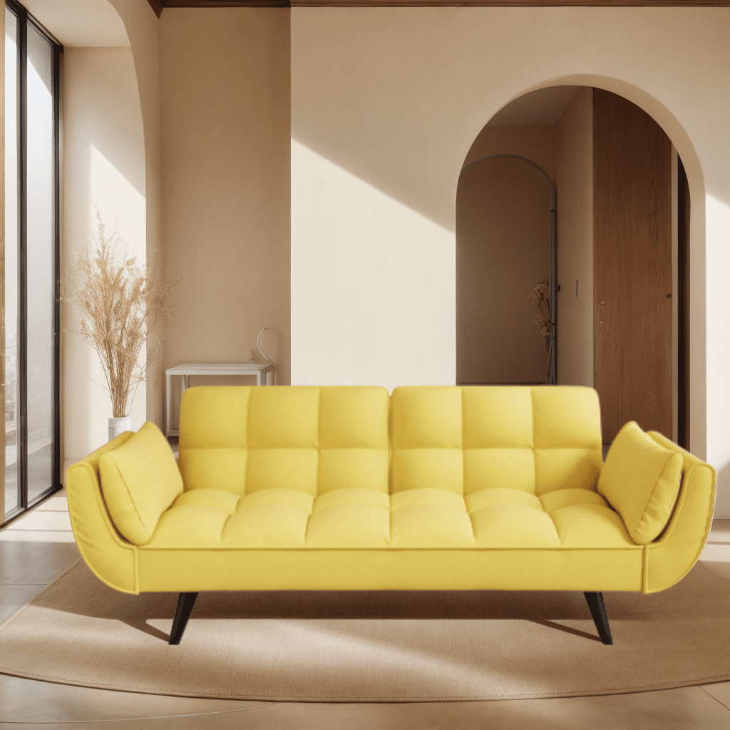 Convertible Futon Sofa Bed, Sleeper Couch Bed with Adjustable Backrests ...