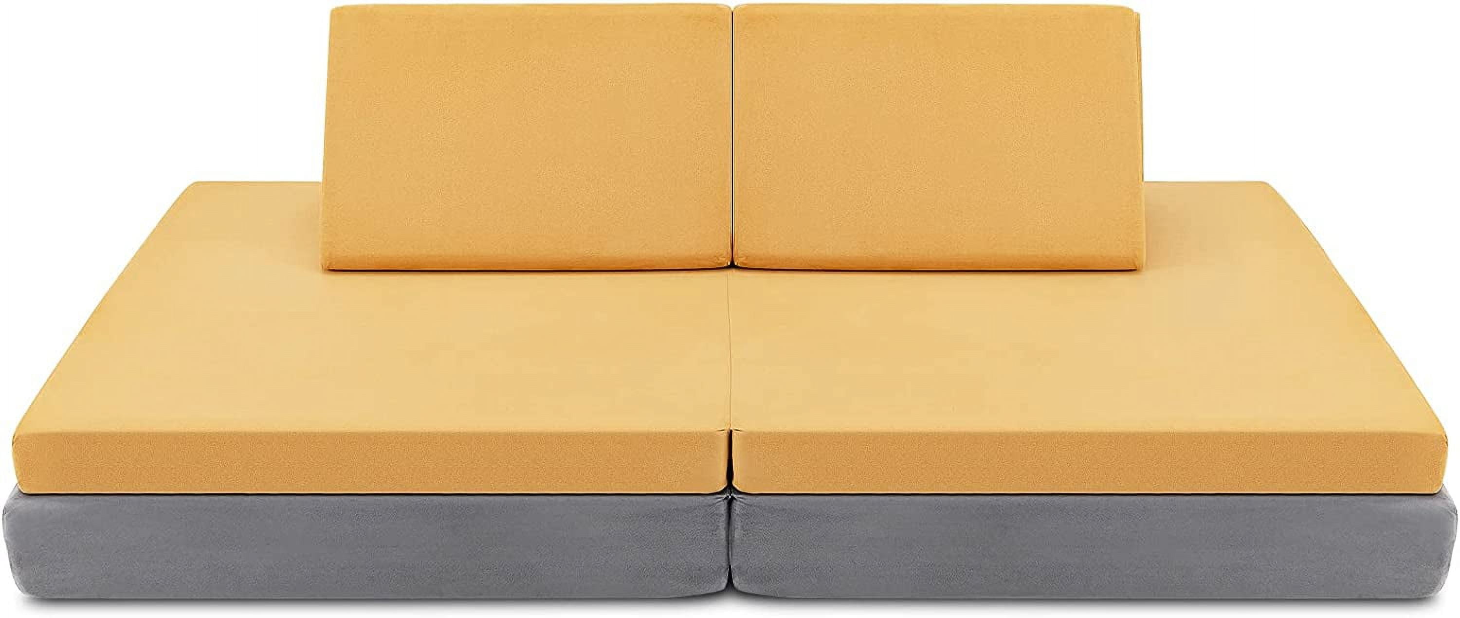 Convertible Kids Couch Glow in Dark 6-Piece Modular Sofa Playset with 4 ...